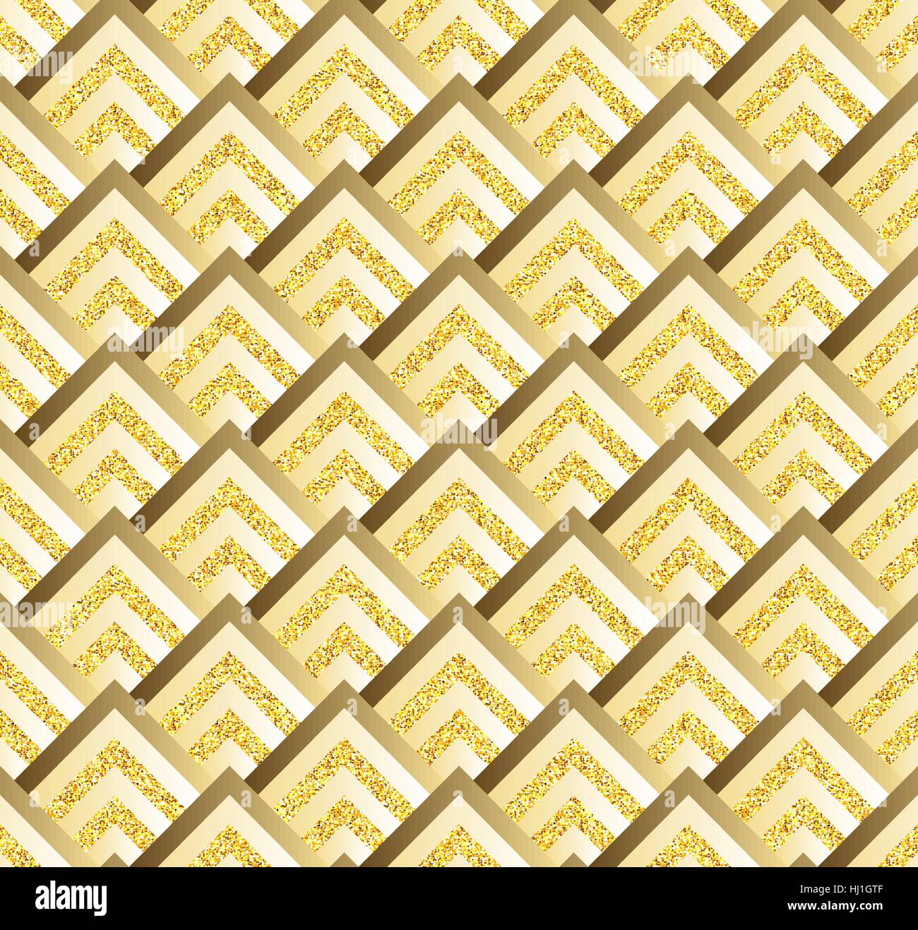 Golden check, square, plaid vector seamless pattern. Chequered ...