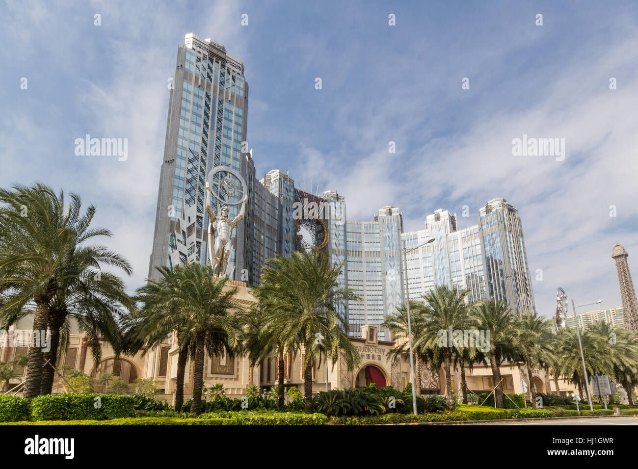 Cityscape of Macau city and its skyline of old and new architecture ...