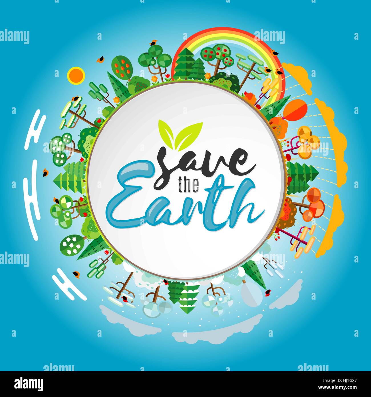 Save the Earth concept, Vector Illustration Stock Vector Image & Art ...