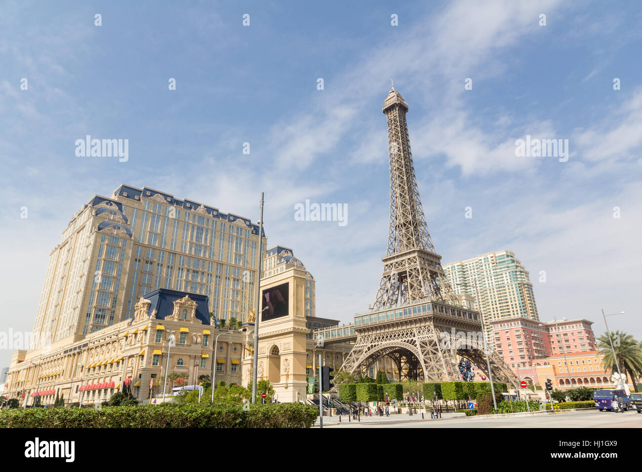 Cityscape of Macau city and its skyline of old and new architecture ...
