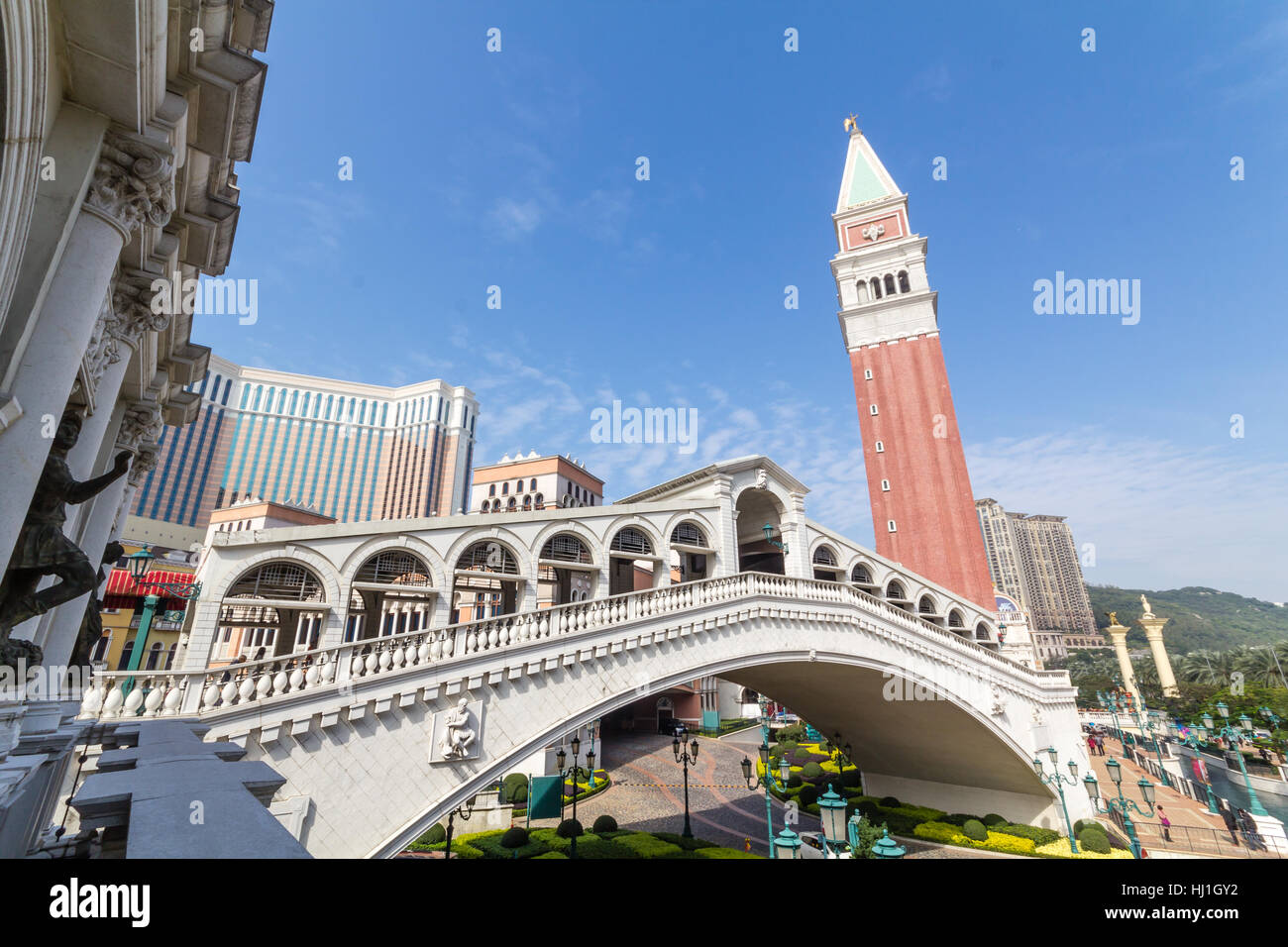 Cityscape of Macau city and its skyline of old and new architecture ...