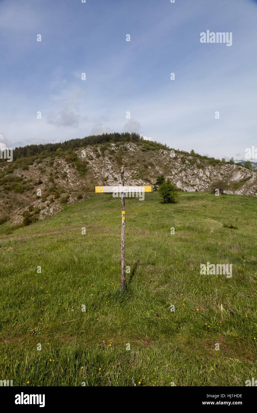 Signpost on the walk to Stock Photo - Alamy