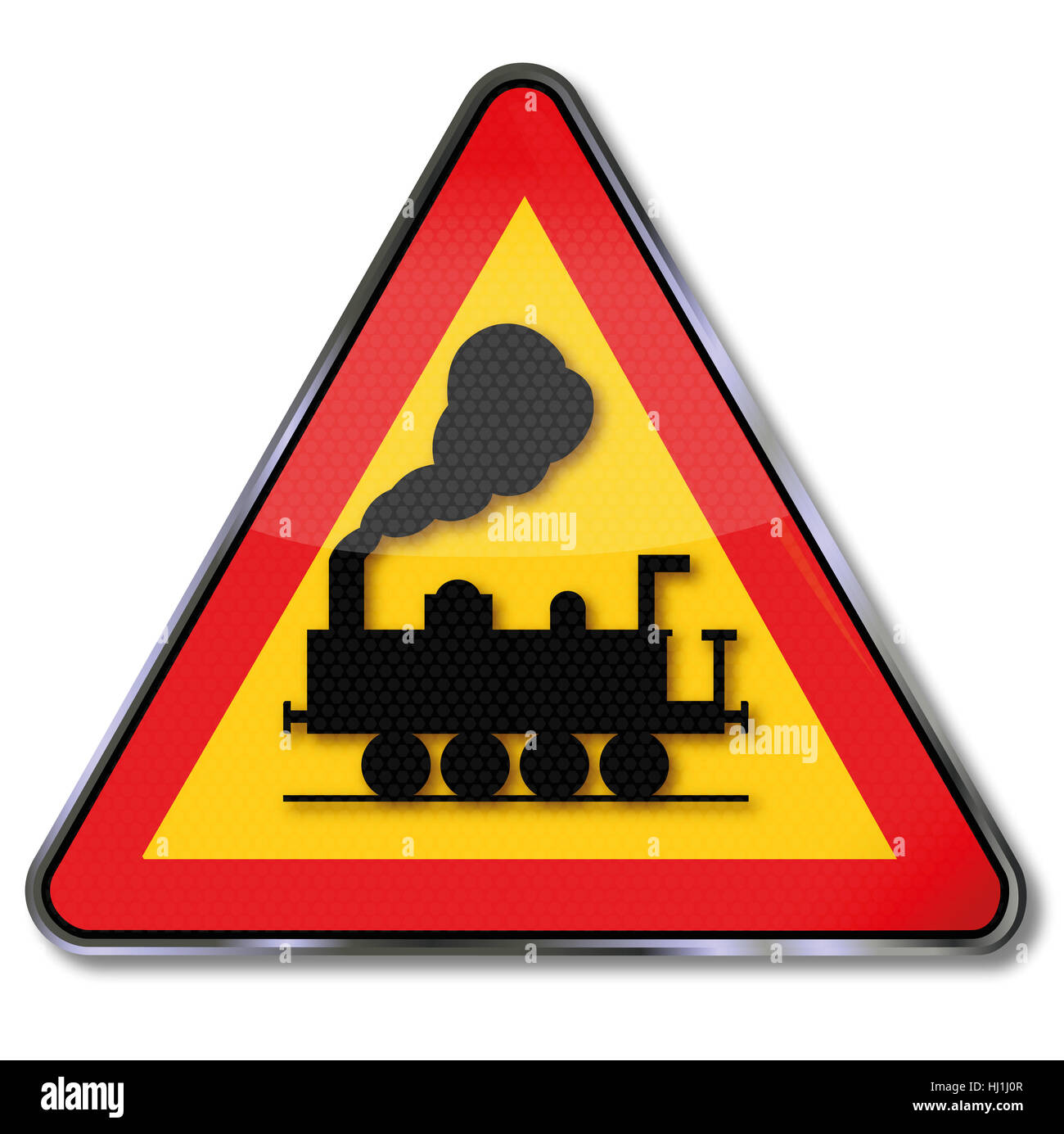 traffic sign train and railroad crossing Stock Photo - Alamy