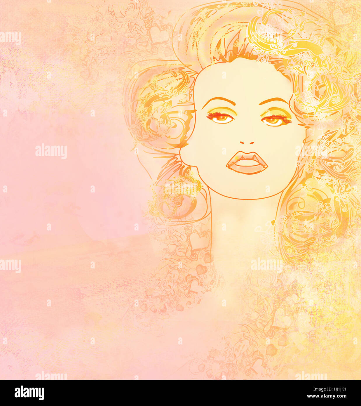 woman, portrait, card, abstract, raster, photo model, model, girl ...