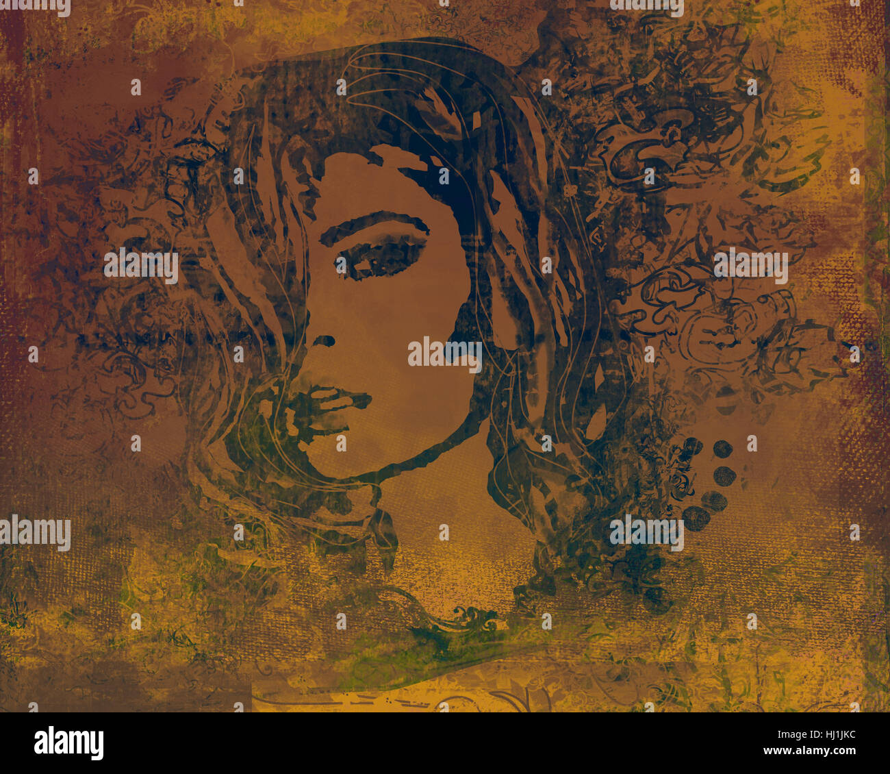 woman, portrait, card, abstract, raster, photo model, model, girl ...