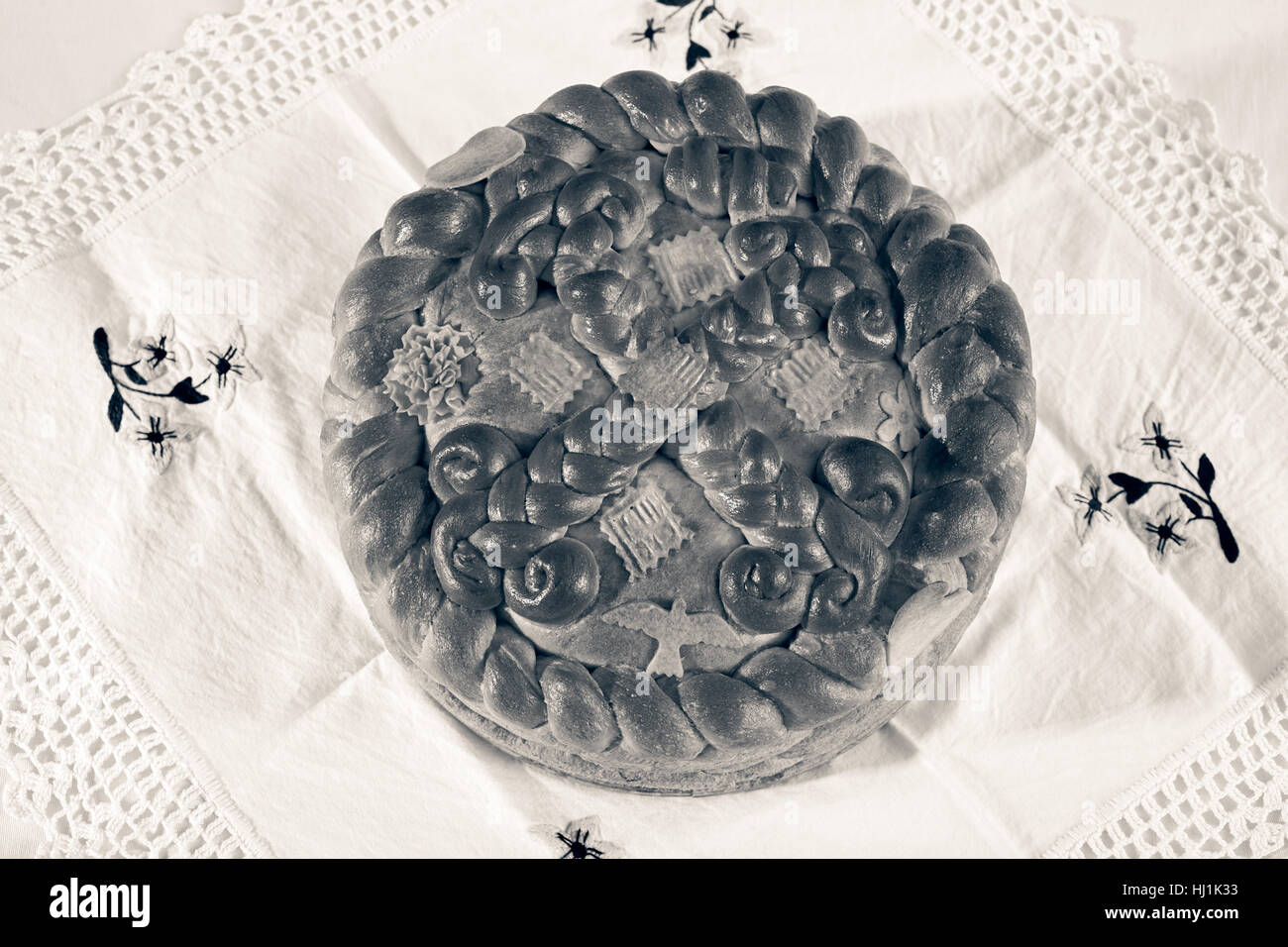 Orthodox traditional cake on the lace cloth Stock Photo - Alamy