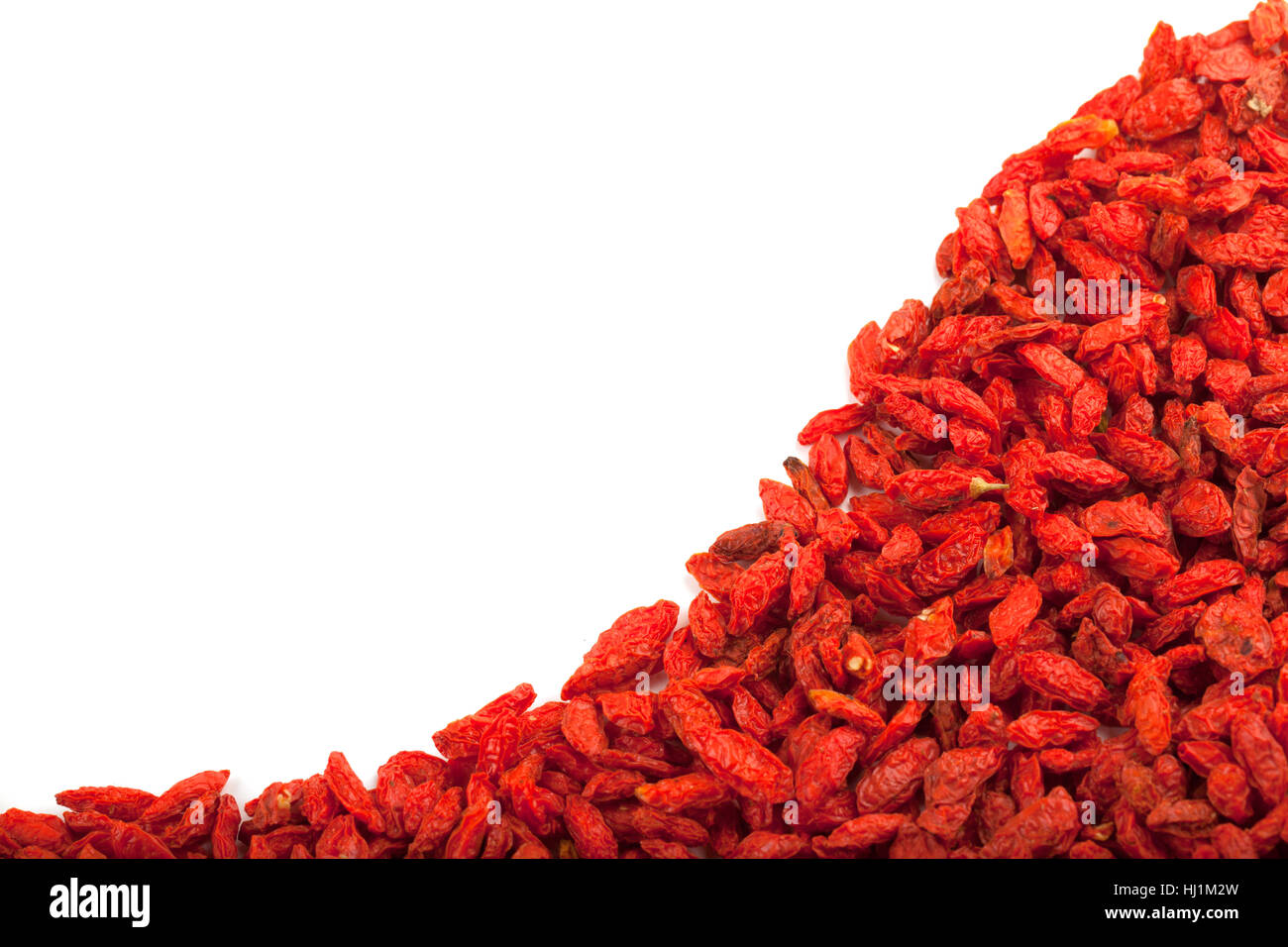 curved of Goji berry pattern isolated on white background Stock Photo ...