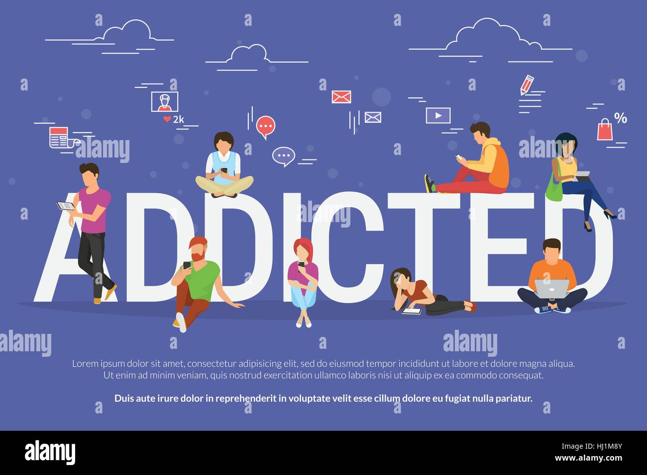 Addicted People Concept Illustration Stock Vector Image And Art Alamy