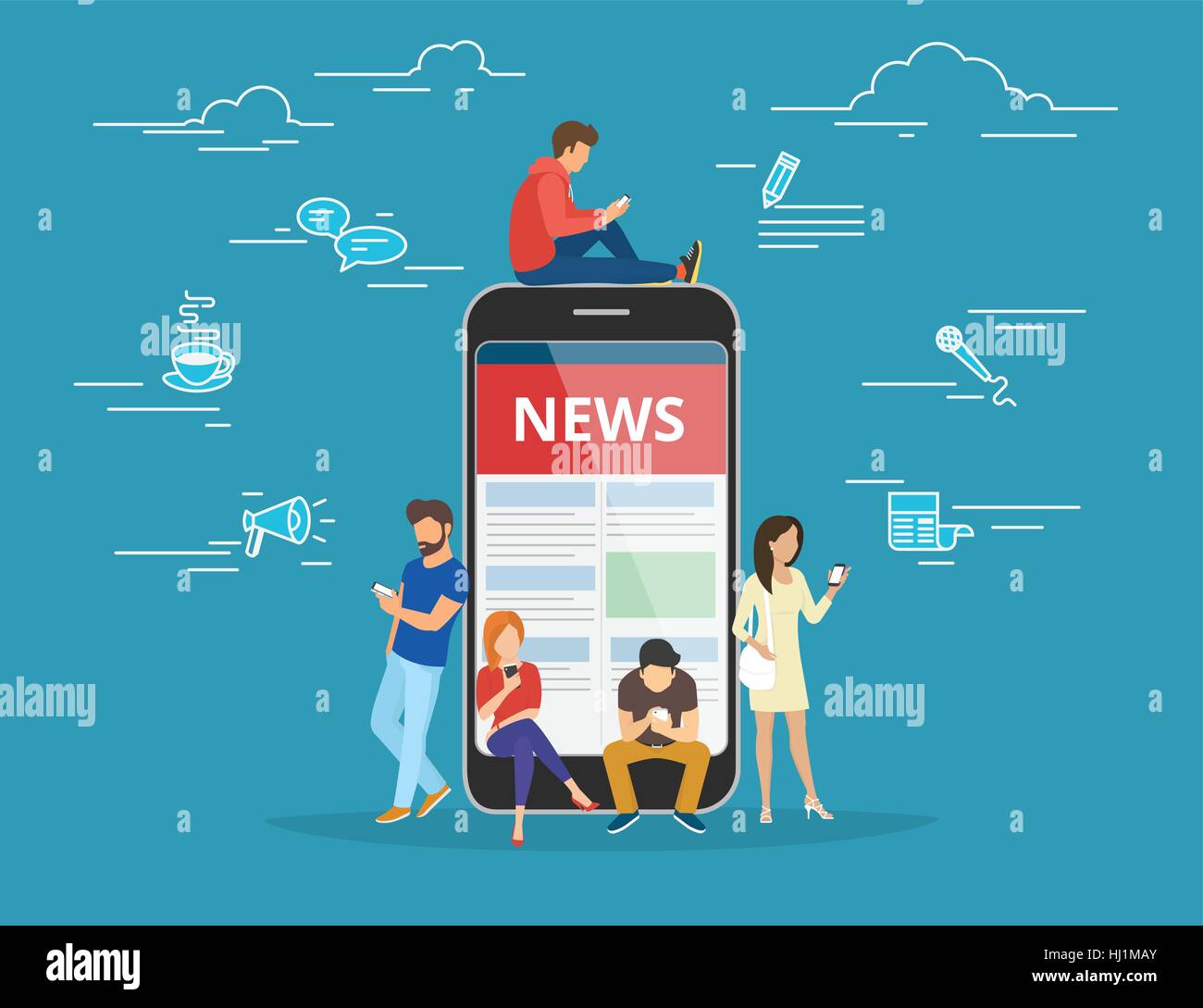 Online reading news Stock Vector Image & Art - Alamy