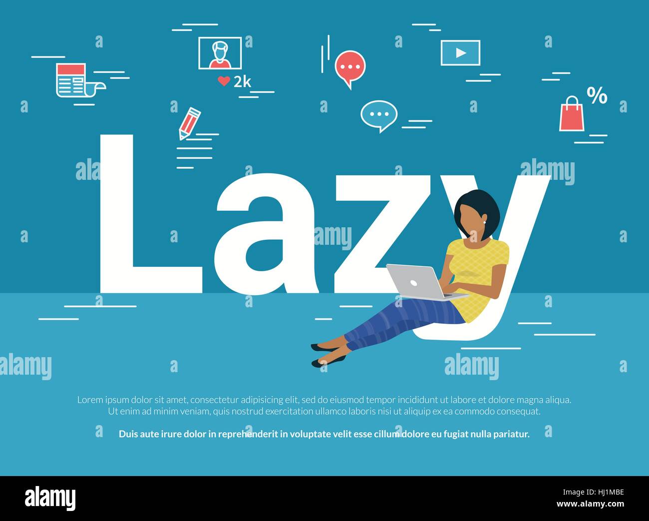 Lazy woman office worker Stock Vector Images - Alamy