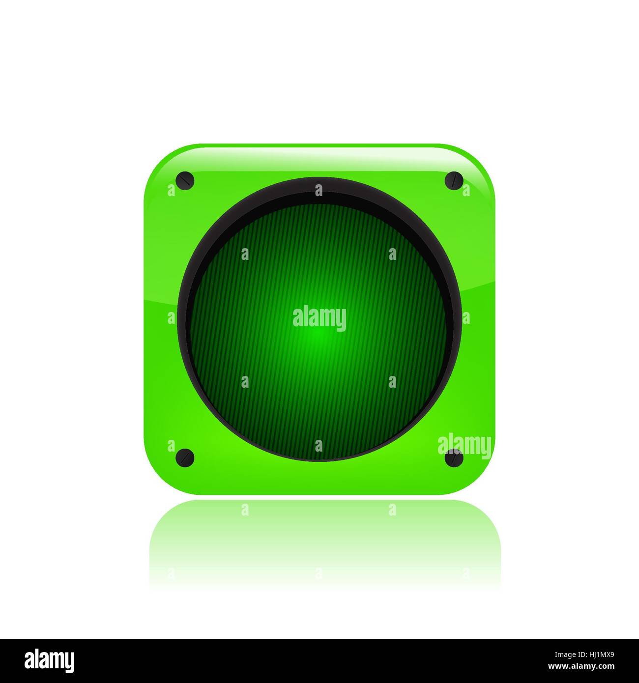 Vector illustration of single isolated green traffic light icon Stock ...