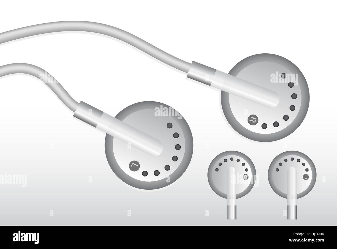 Vector illustration of single isolated earphones design Stock Photo - Alamy