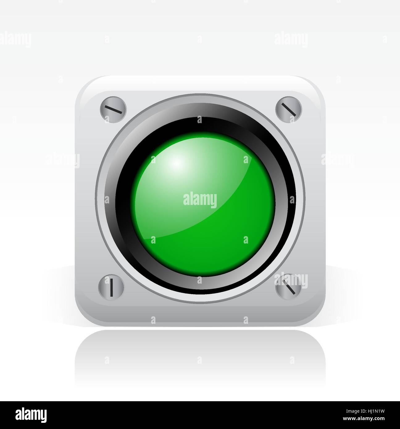 Vector illustration of single isolated green traffic light icon Stock ...