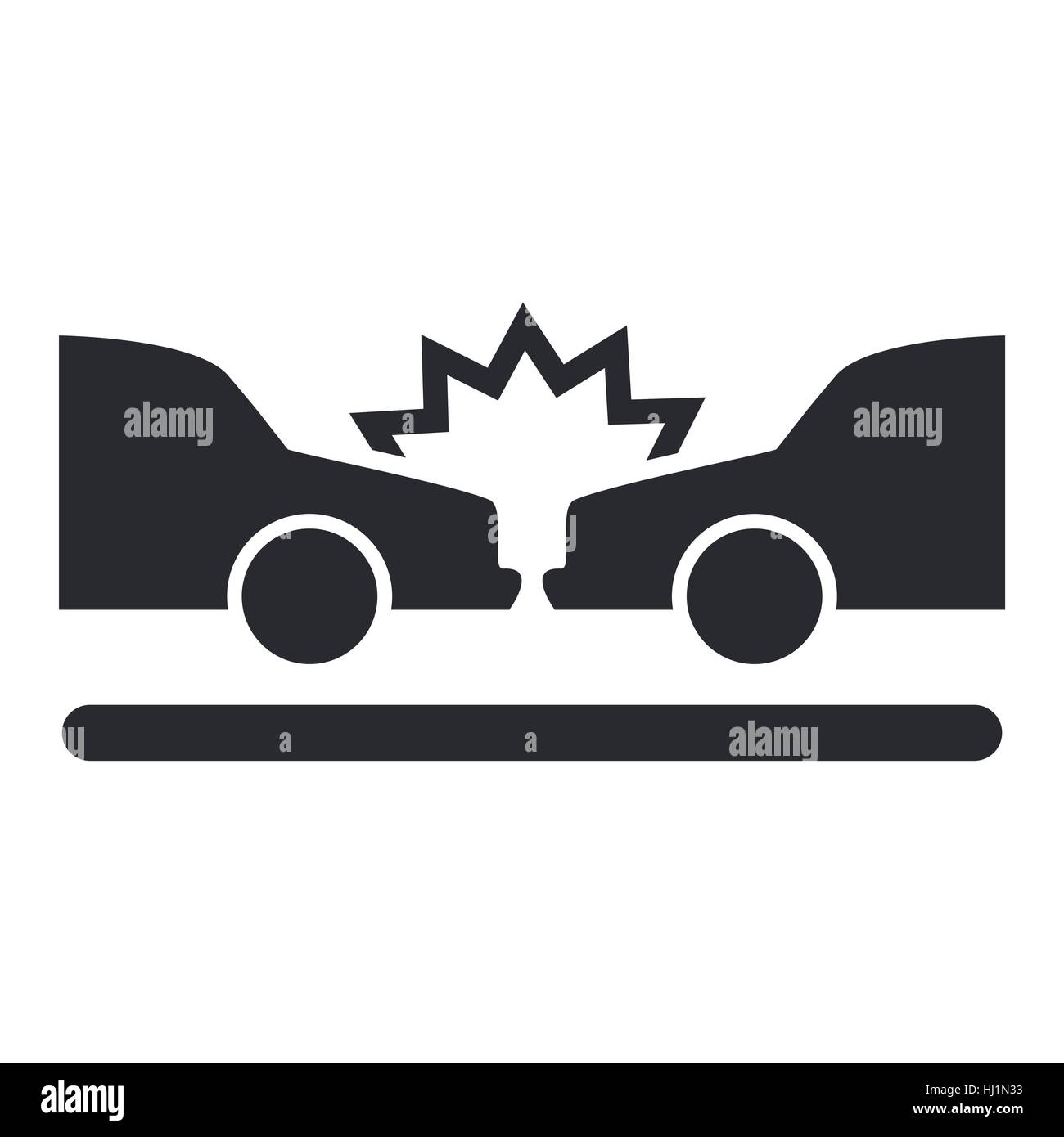 Vector illustration of single isolated car crash icon Stock Photo - Alamy