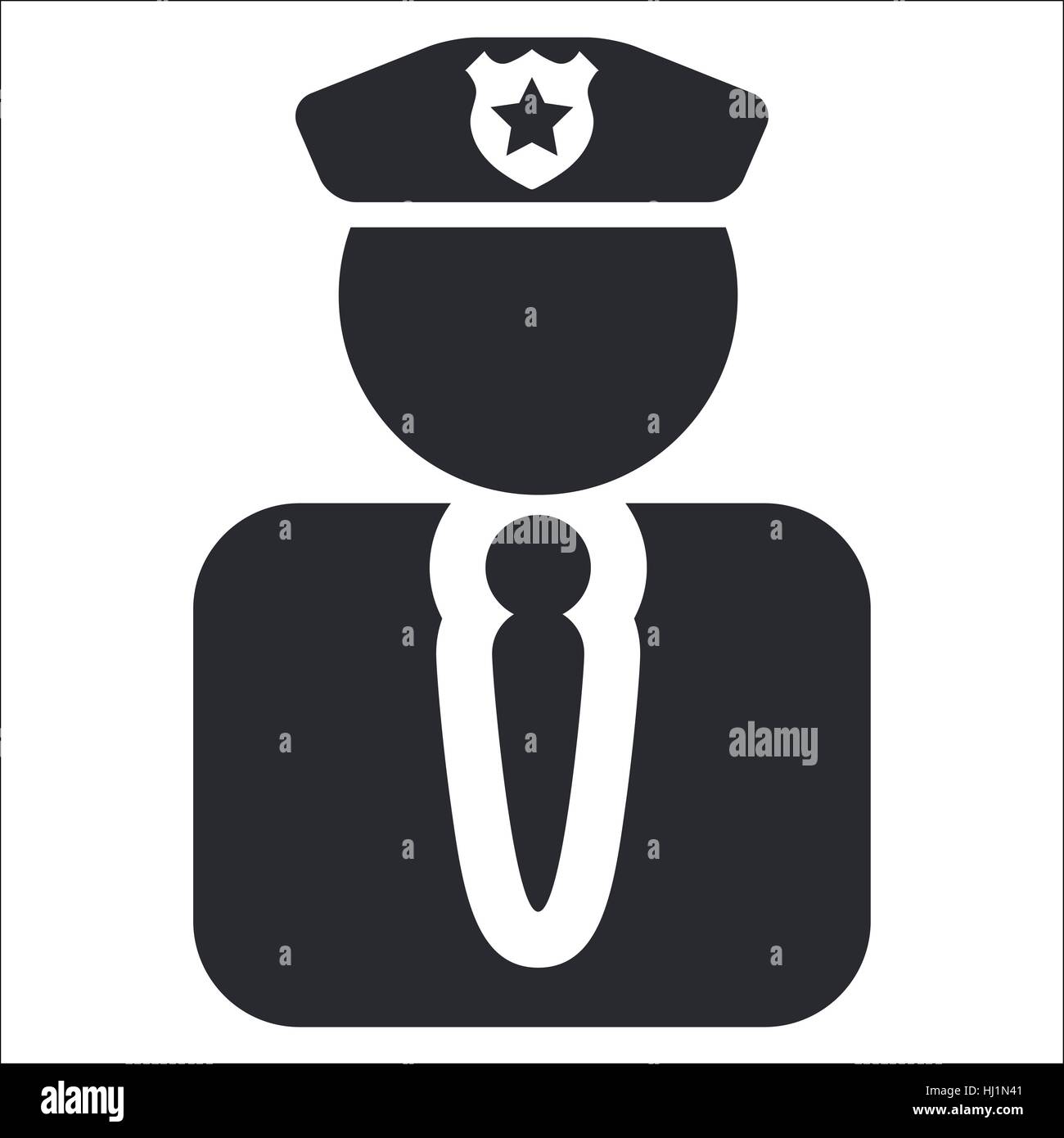 Vector illustration of single isolated police icon Stock Photo - Alamy