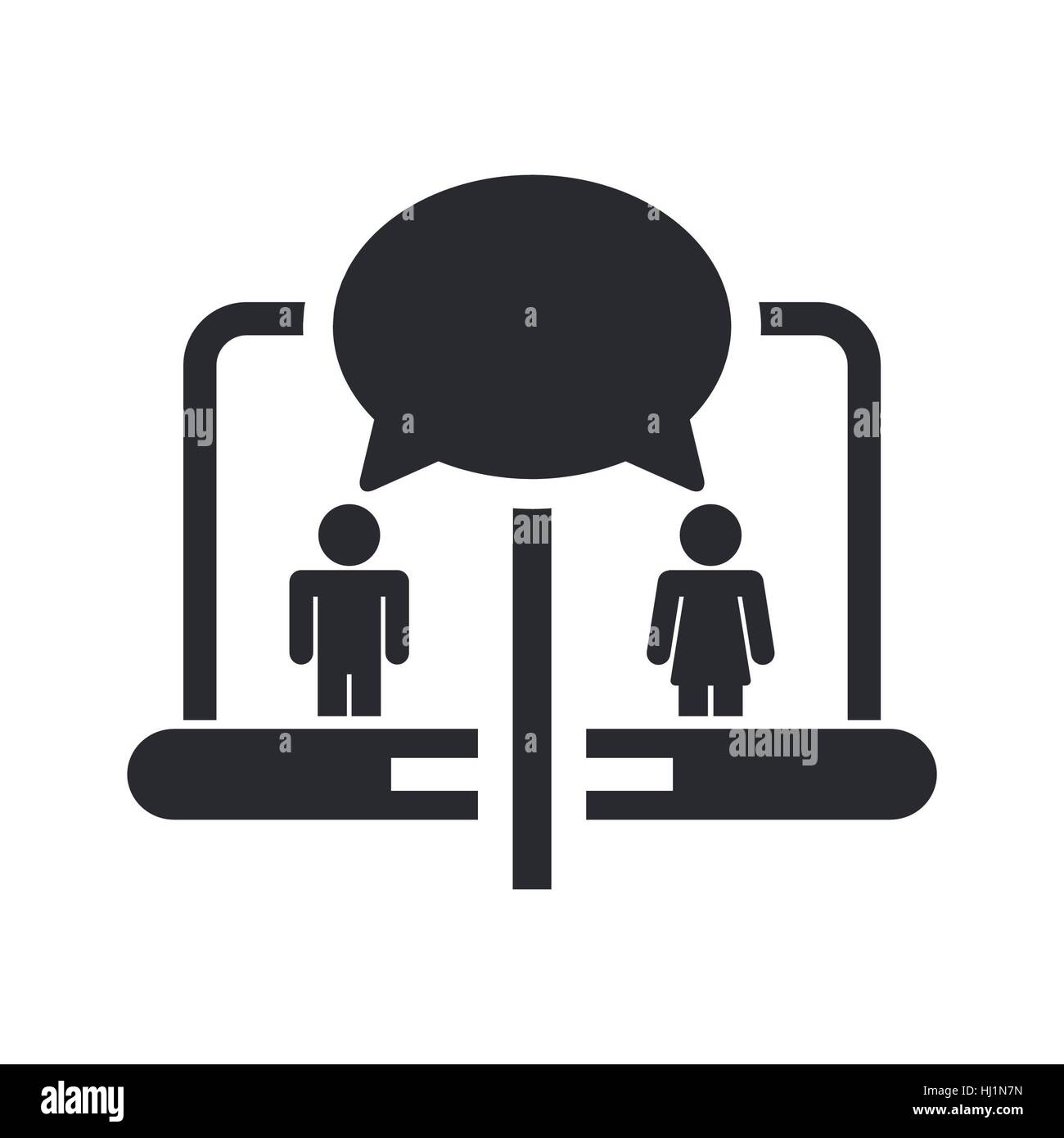 Vector illustration of single isolated chat icon Stock Photo - Alamy