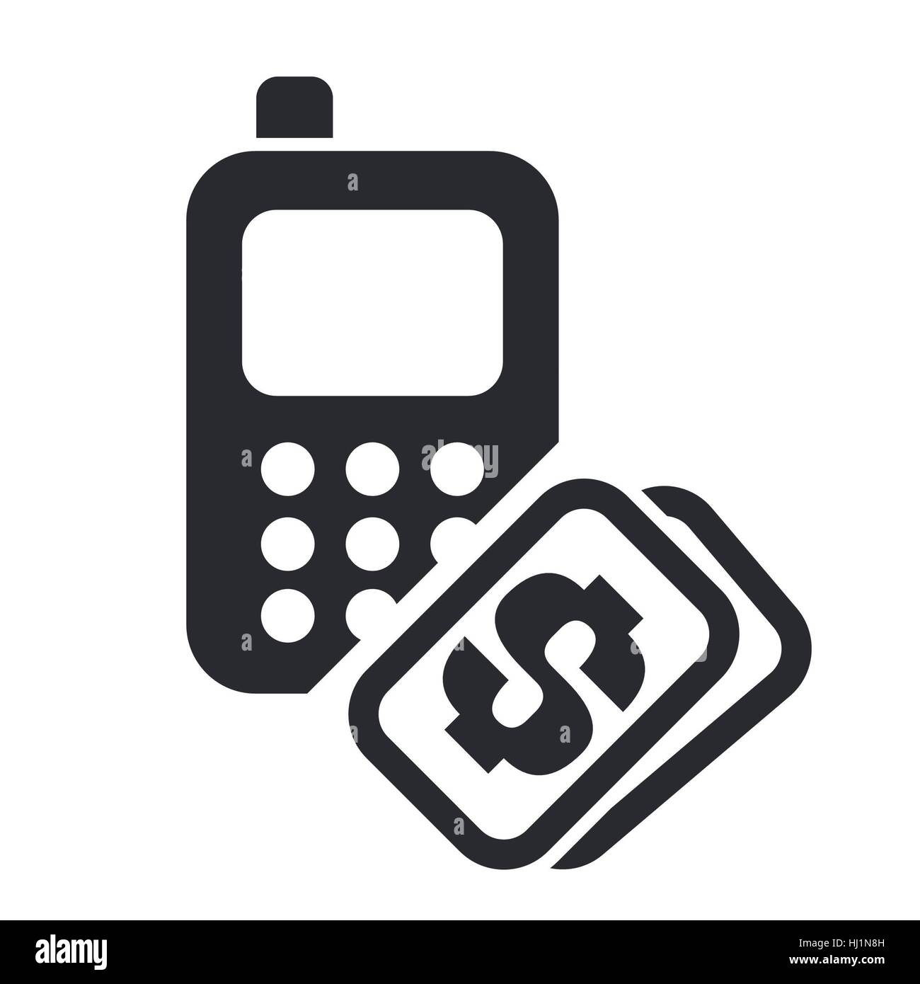 Vector illustration of single isolated phone cost icon Stock Photo - Alamy