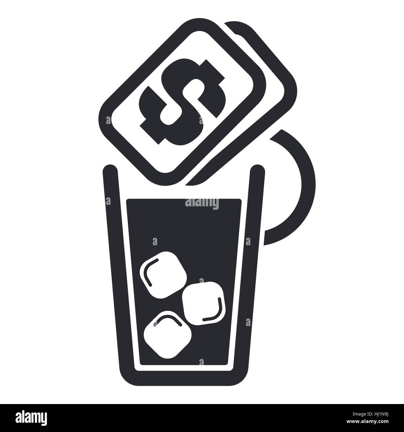 Vector illustration of single isolated drink price icon Stock Photo - Alamy