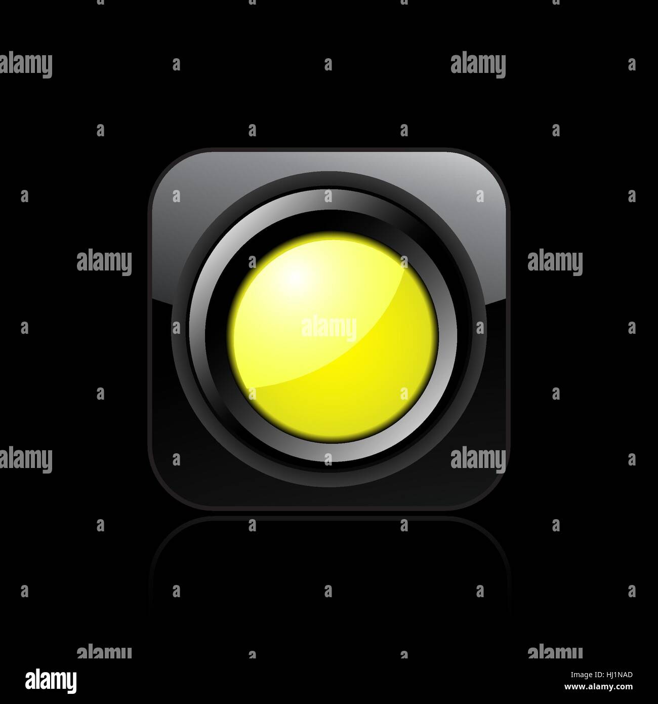 Vector illustration of single isolated yellow traffic light icon Stock ...