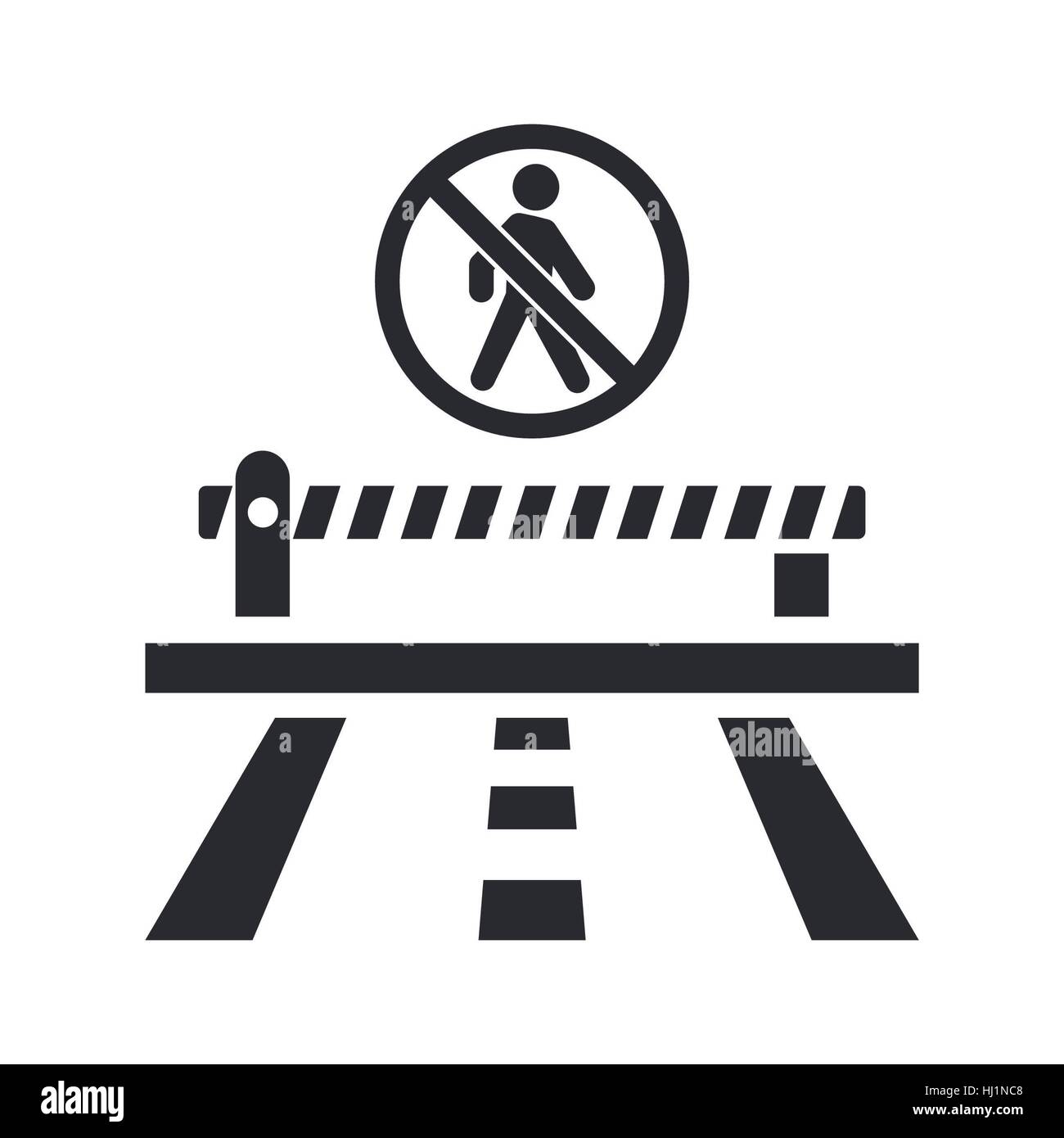 Vector illustration of single isolated barrier icon Stock Photo - Alamy