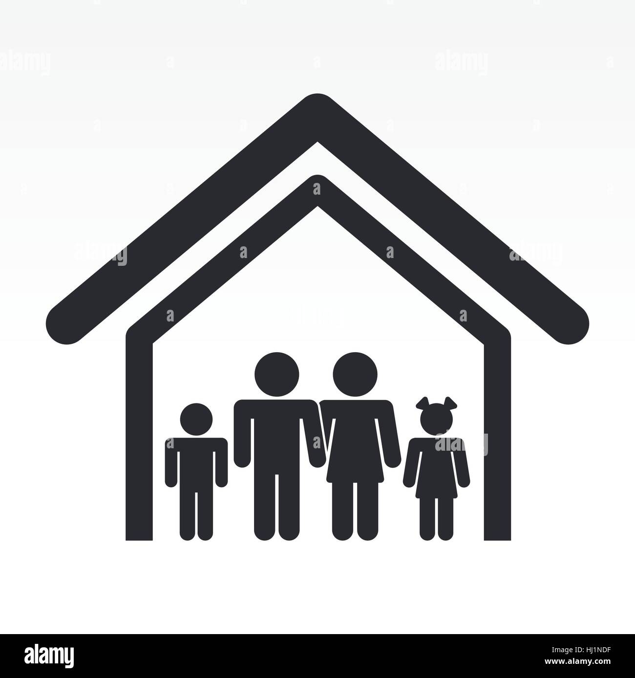 Vector illustration of single isolated house family icon Stock Photo ...