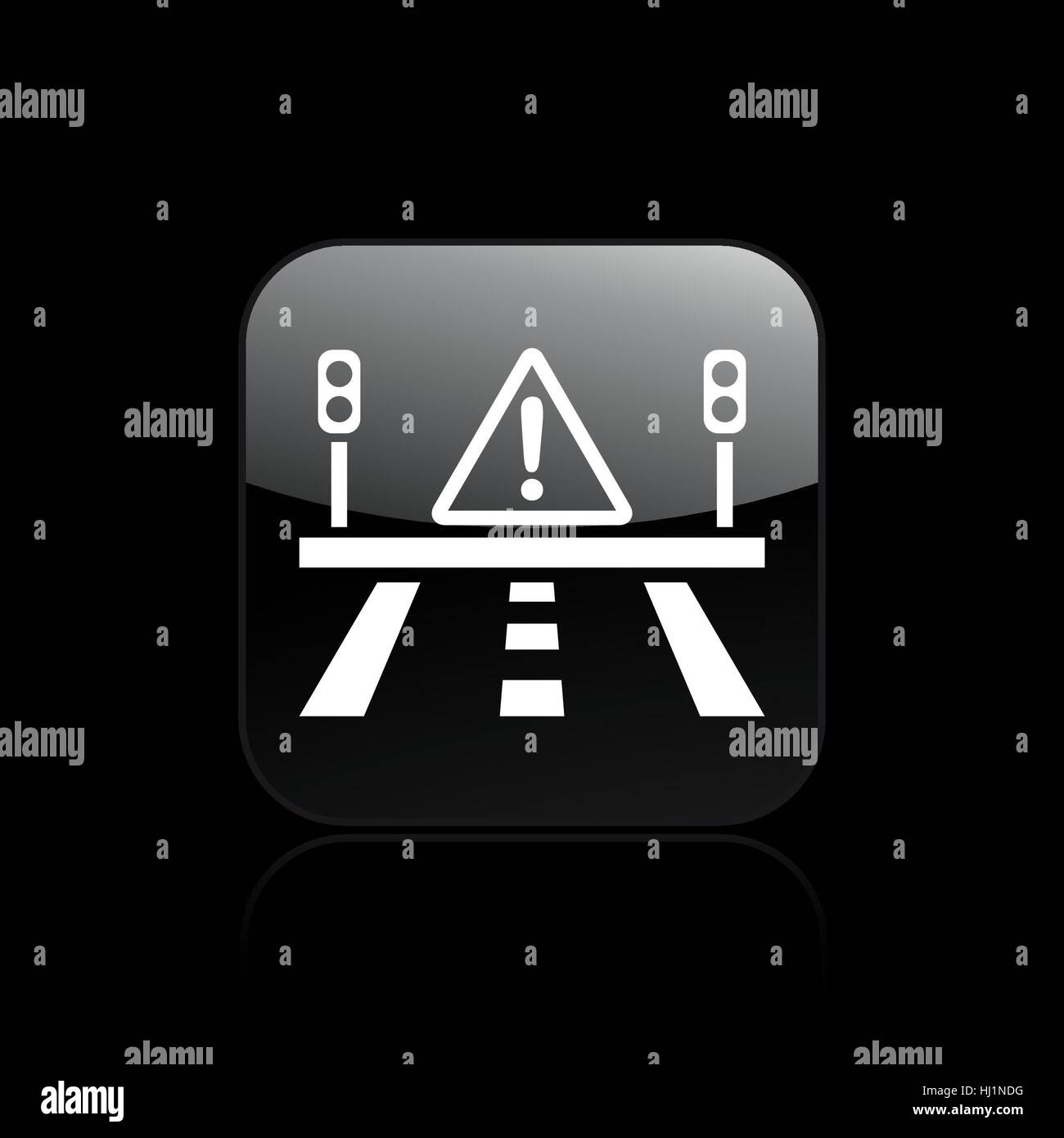 Vector illustration of single isolated danger road icon Stock Photo - Alamy