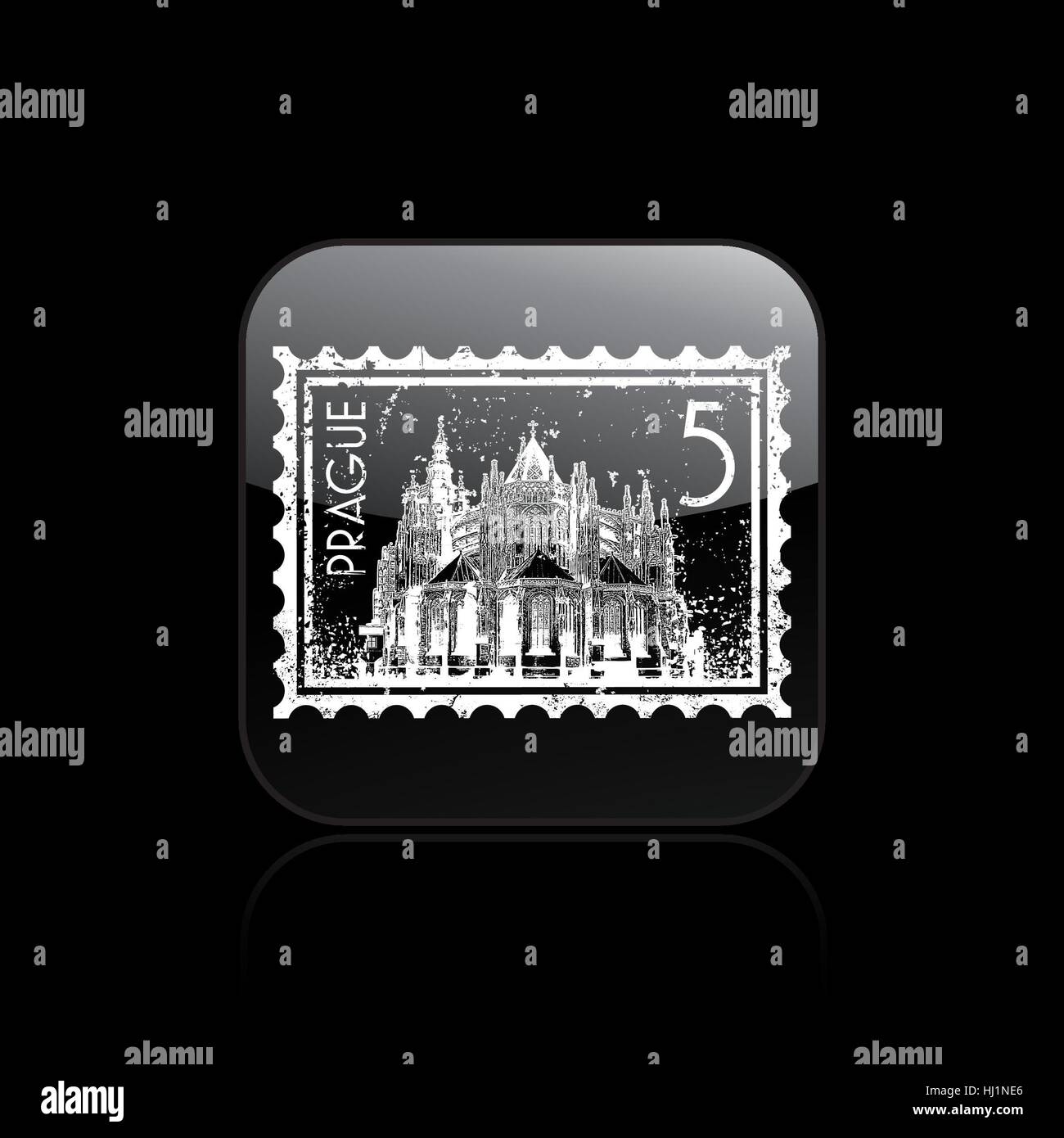 Vector illustration of single isolated Prague icon Stock Photo - Alamy