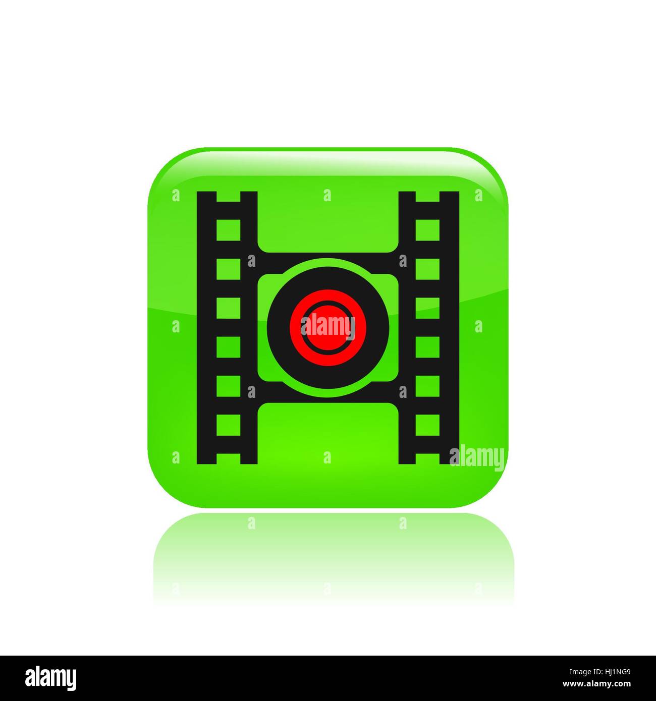 Vector illustration of single isolated record button icon Stock Photo ...