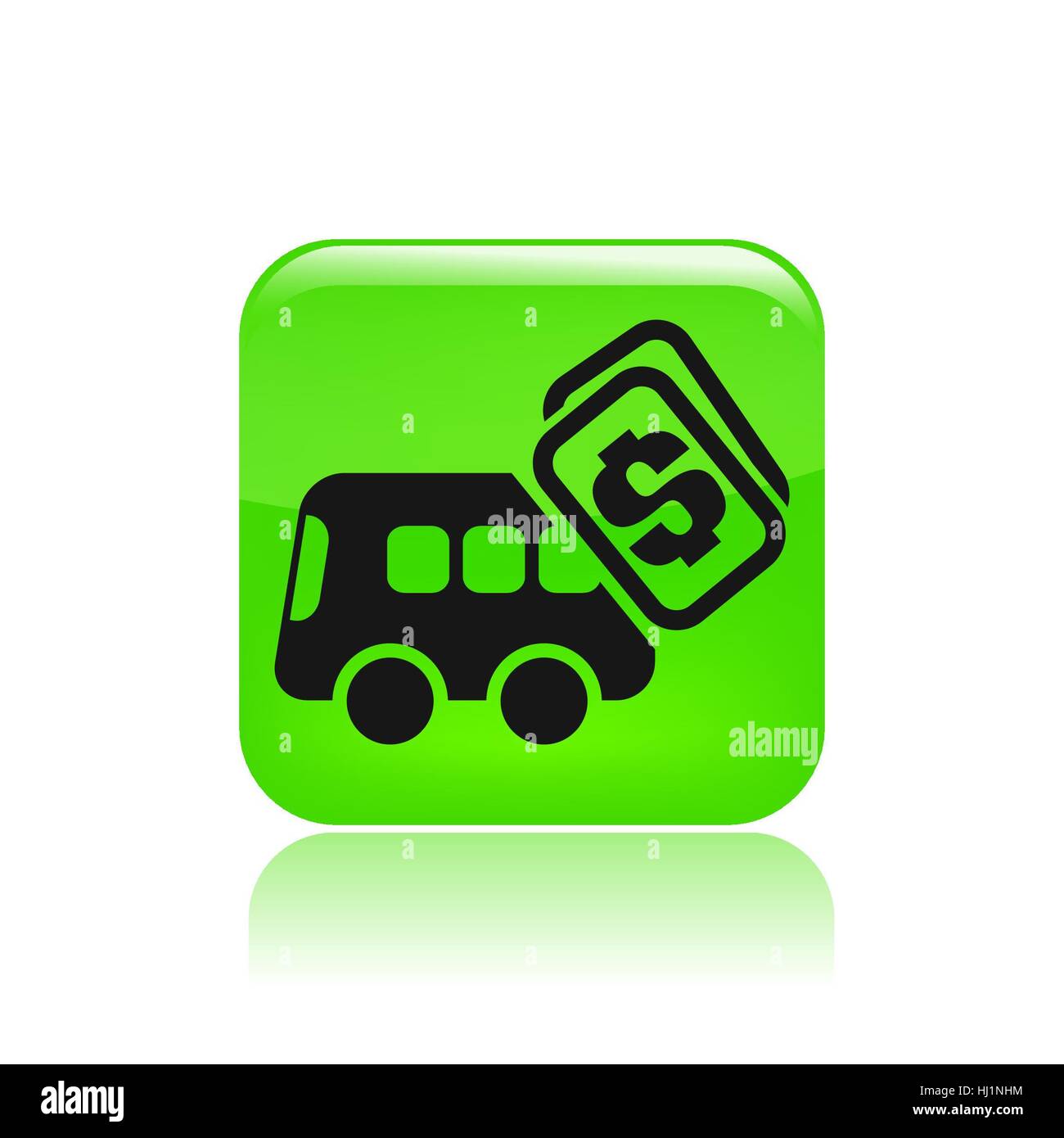 Vector illustration of single isolated bus cost icon Stock Photo - Alamy
