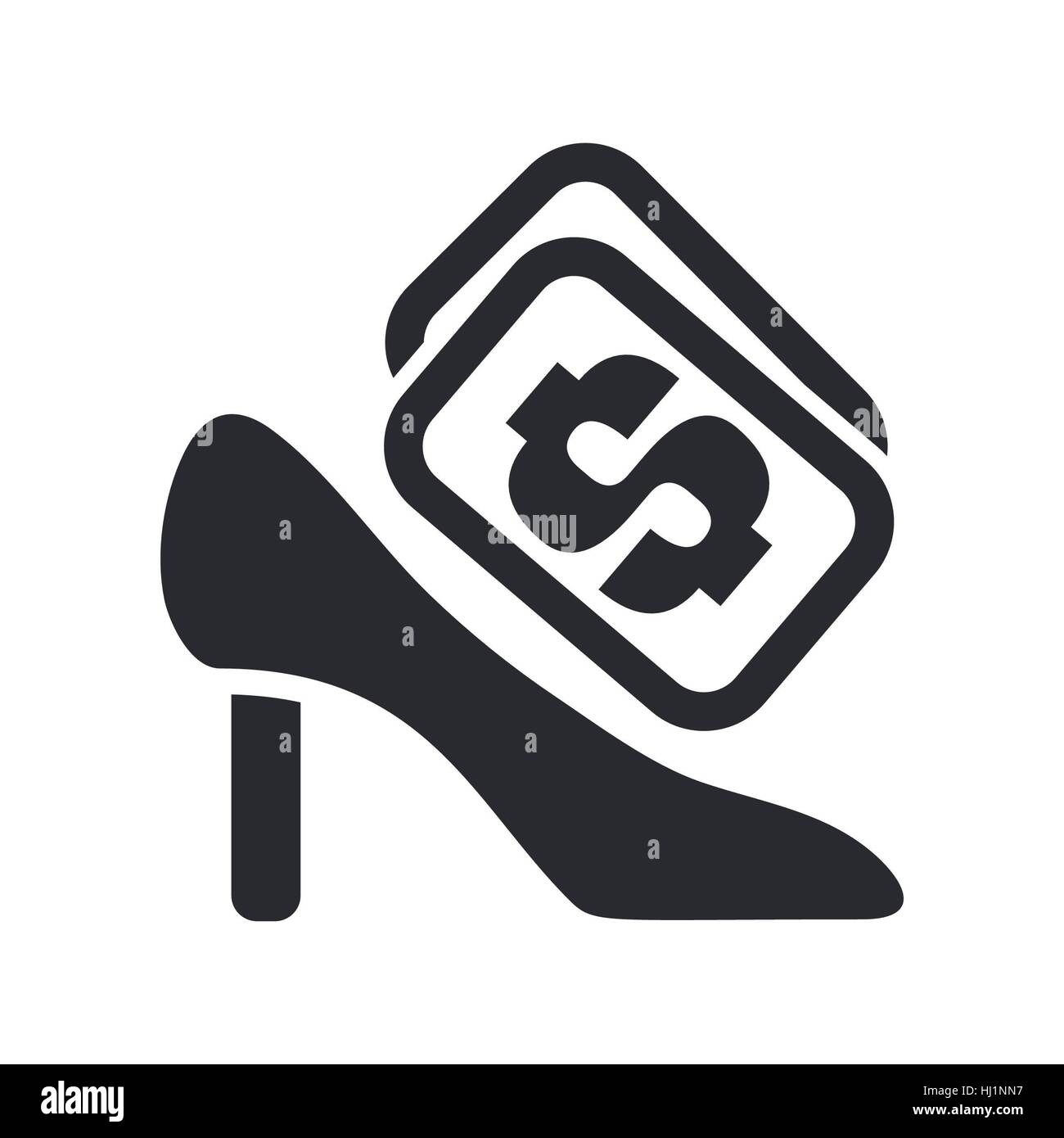 Vector illustration of single isolated shoe price icon Stock Photo - Alamy