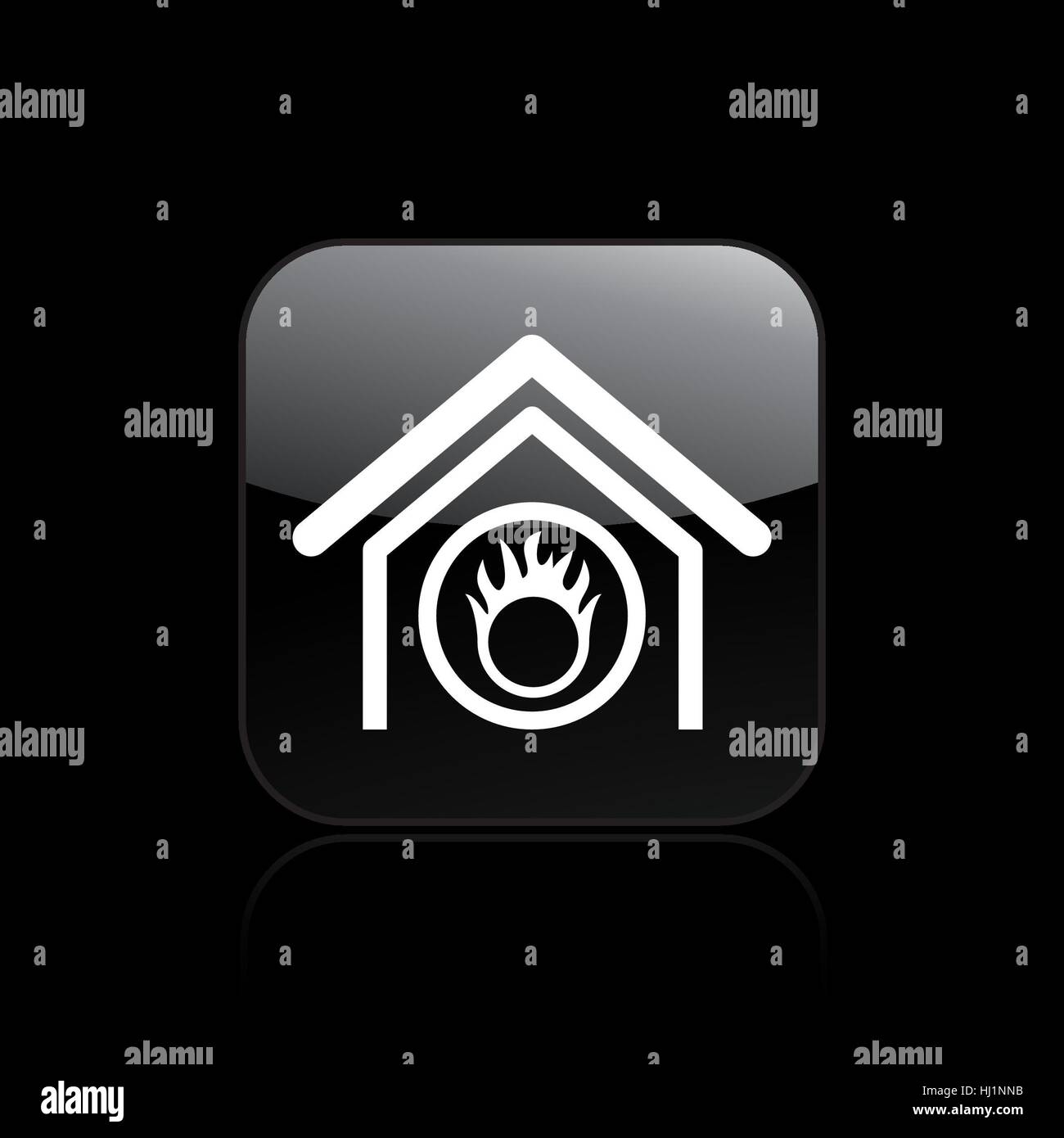 Vector illustration of single isolated danger home icon Stock Photo - Alamy