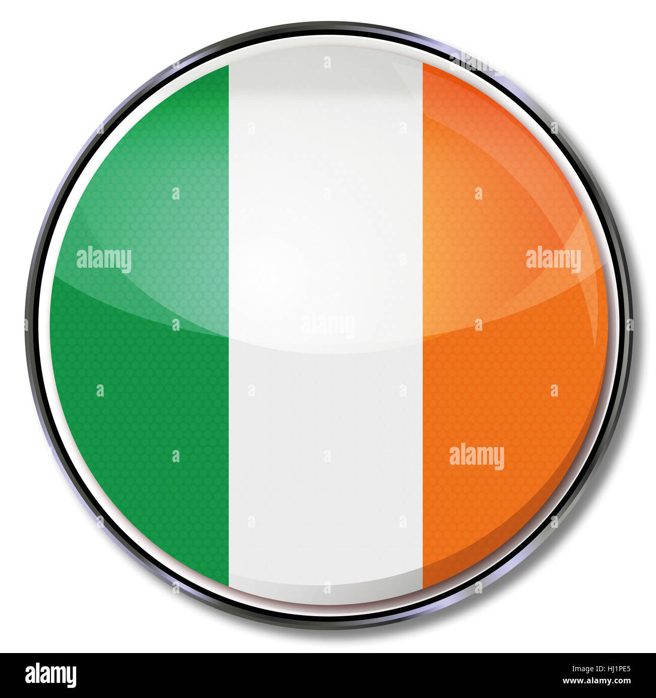 Ireland flag button map hi-res stock photography and images - Alamy