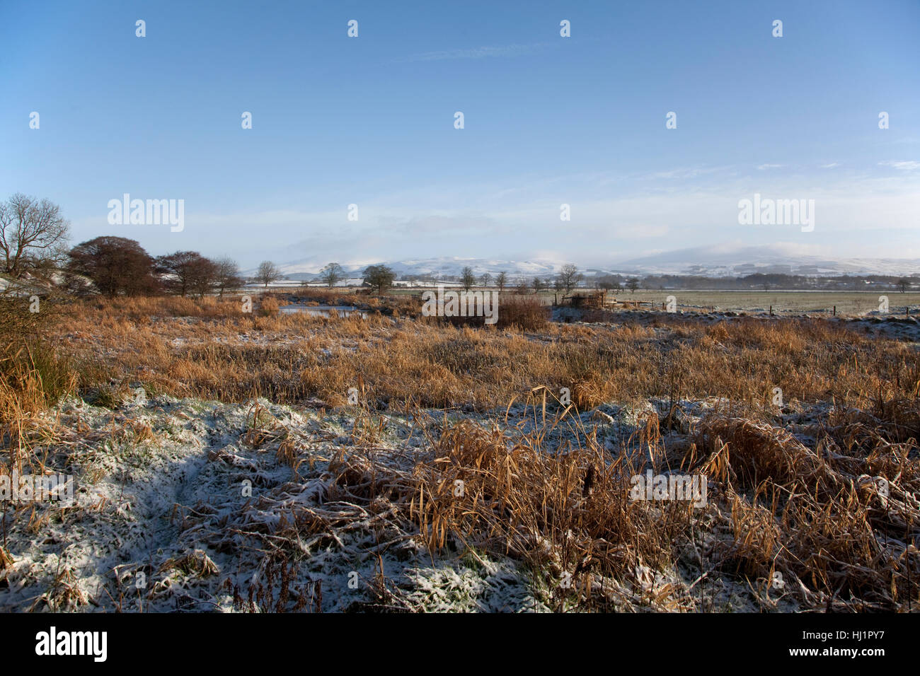Lune Valley in winter, Lancashire, UK Stock Photo - Alamy