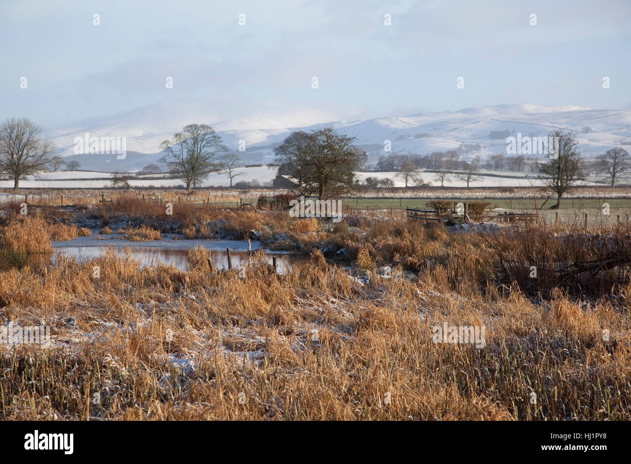Lune Valley in winter, Lancashire, UK Stock Photo - Alamy