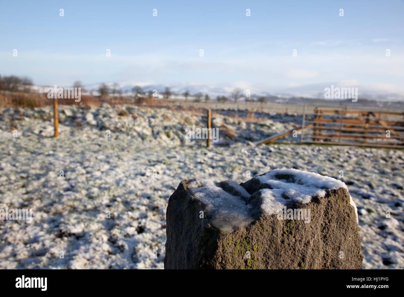 Lune Valley in winter, Lancashire, UK Stock Photo - Alamy