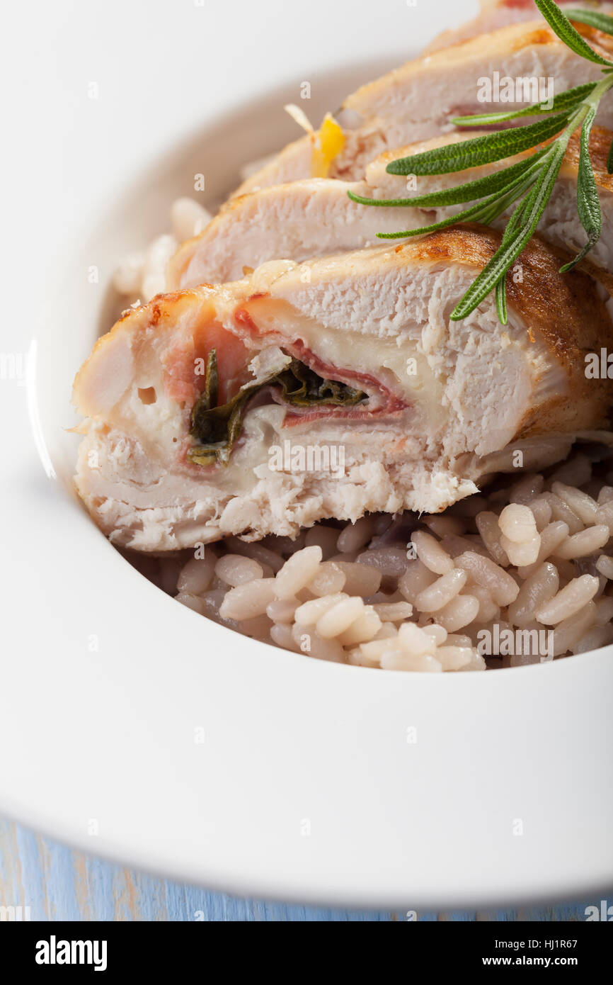 detail, spice, wood, plate, poultry, sage, cheese, chicken, rolled ...