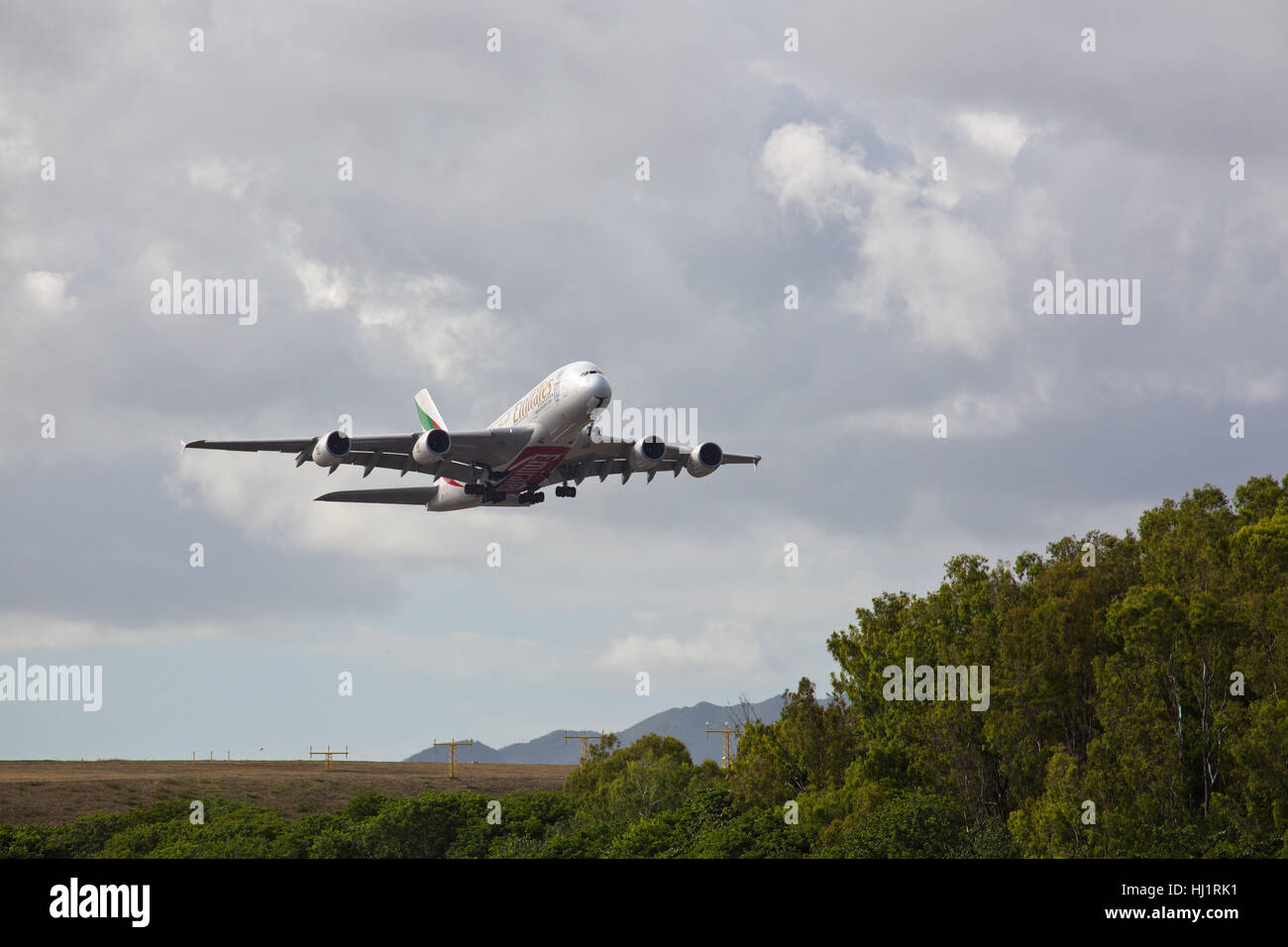 A380 Aircraft take off Stock Photo - Alamy