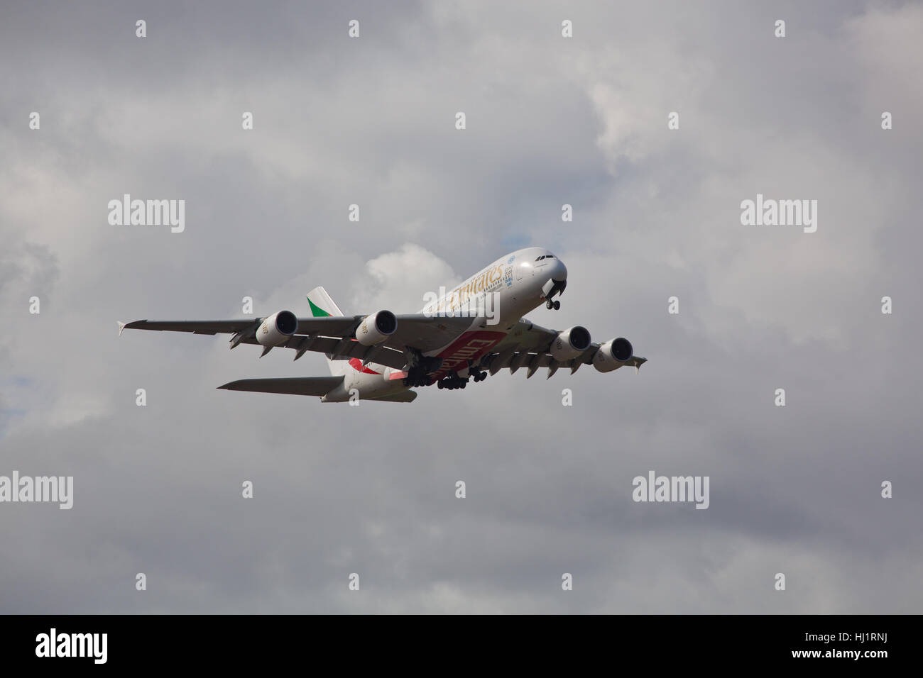 A380 Aircraft at takeoff Stock Photo - Alamy