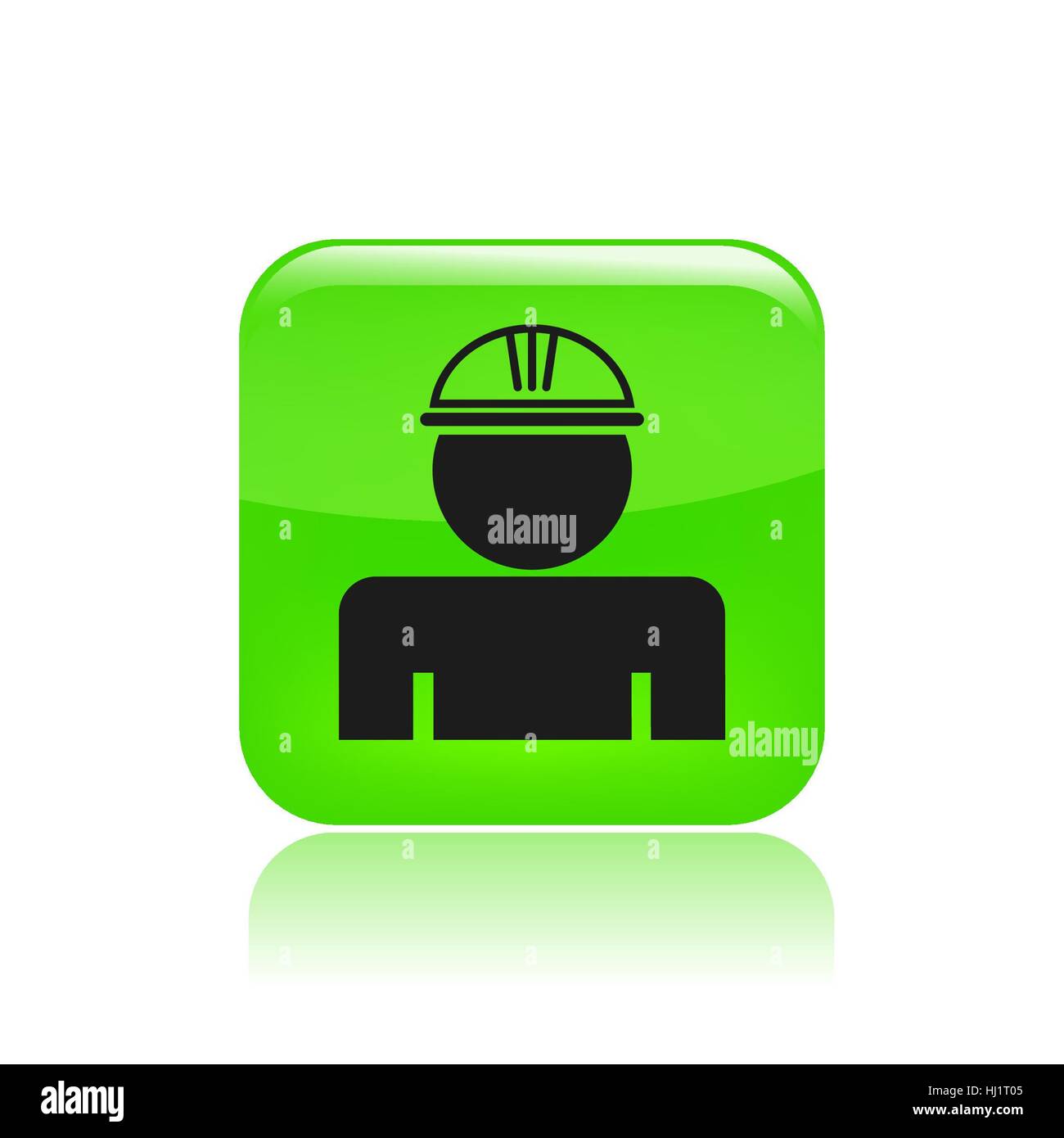 Vector illustration of worker with helmet Stock Photo - Alamy