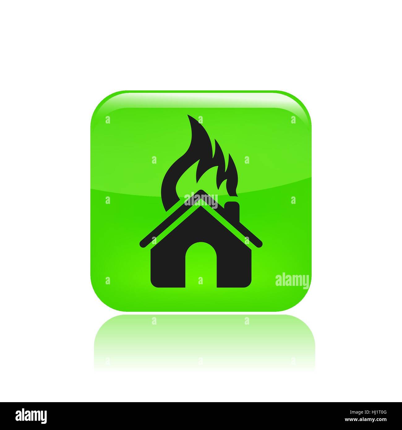 Vector illustration of house burning Stock Photo - Alamy