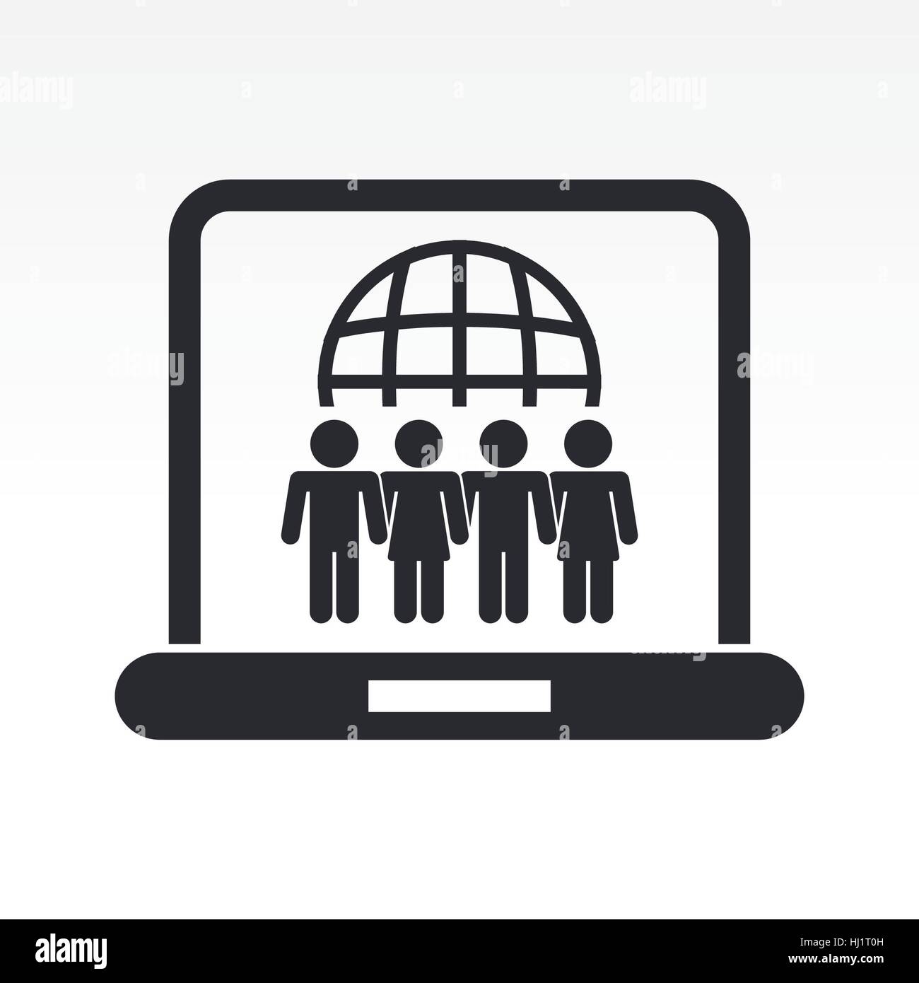Vector illustration of web social union icon Stock Photo - Alamy