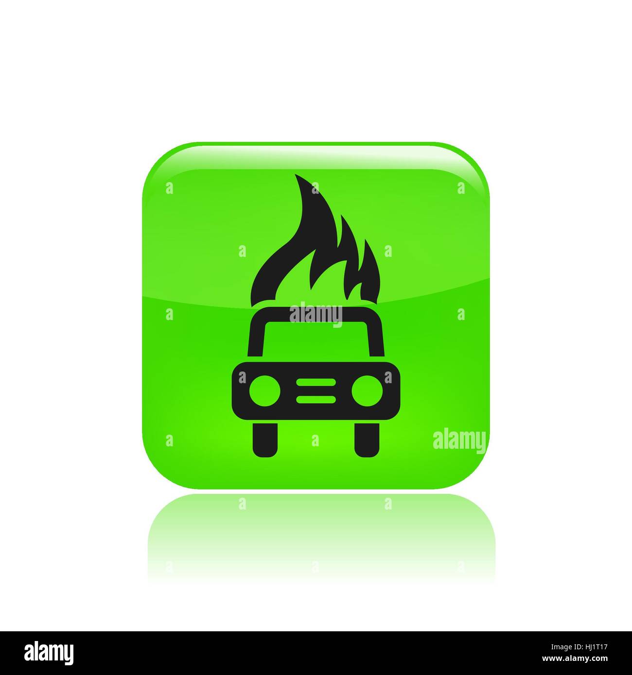 Vector illustration of car burning icon Stock Photo - Alamy