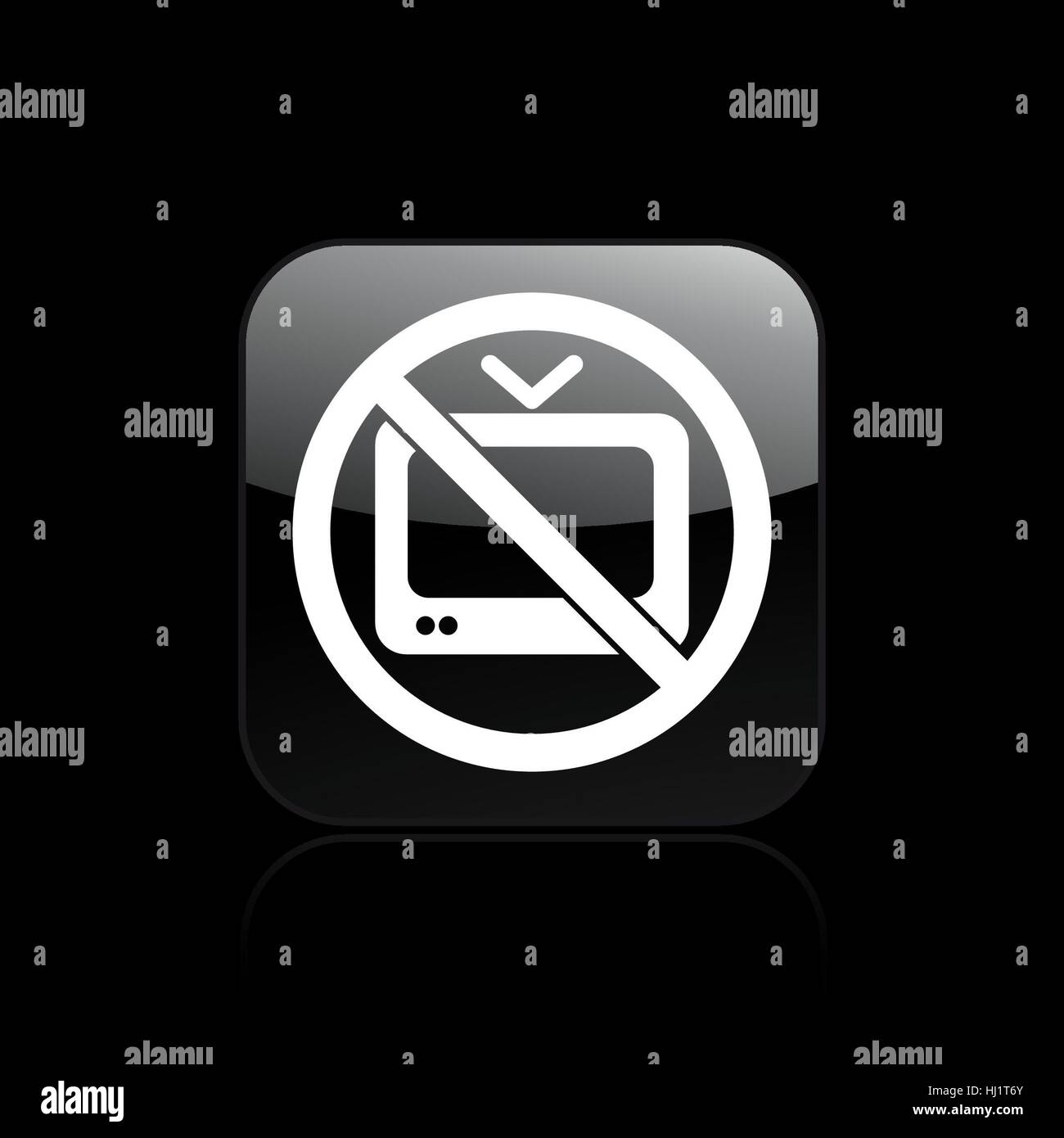 Vector illustration of single isolated icon depicting a tv forbidden ...