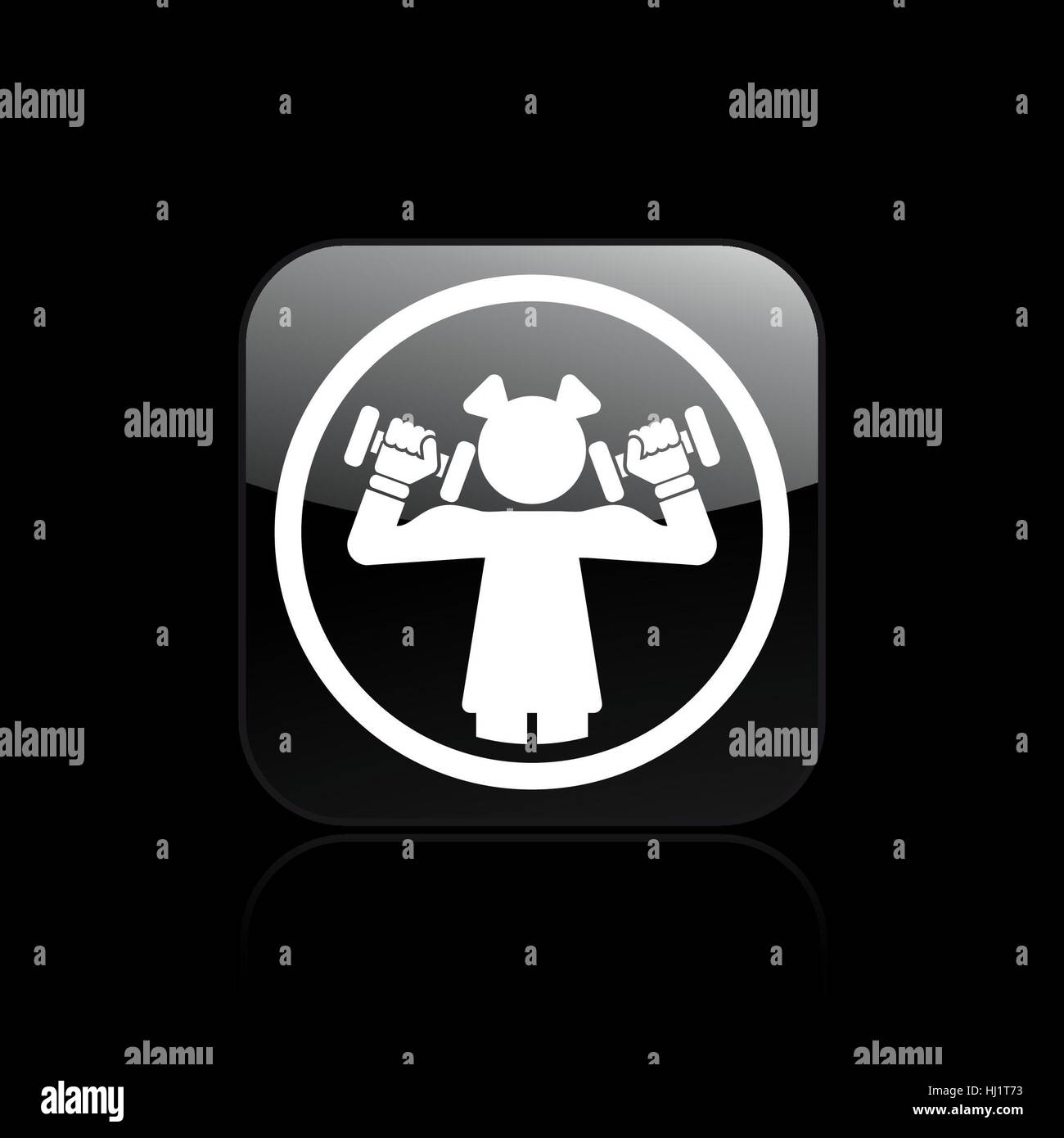 Vector illustration of woman gym single icon Stock Photo - Alamy