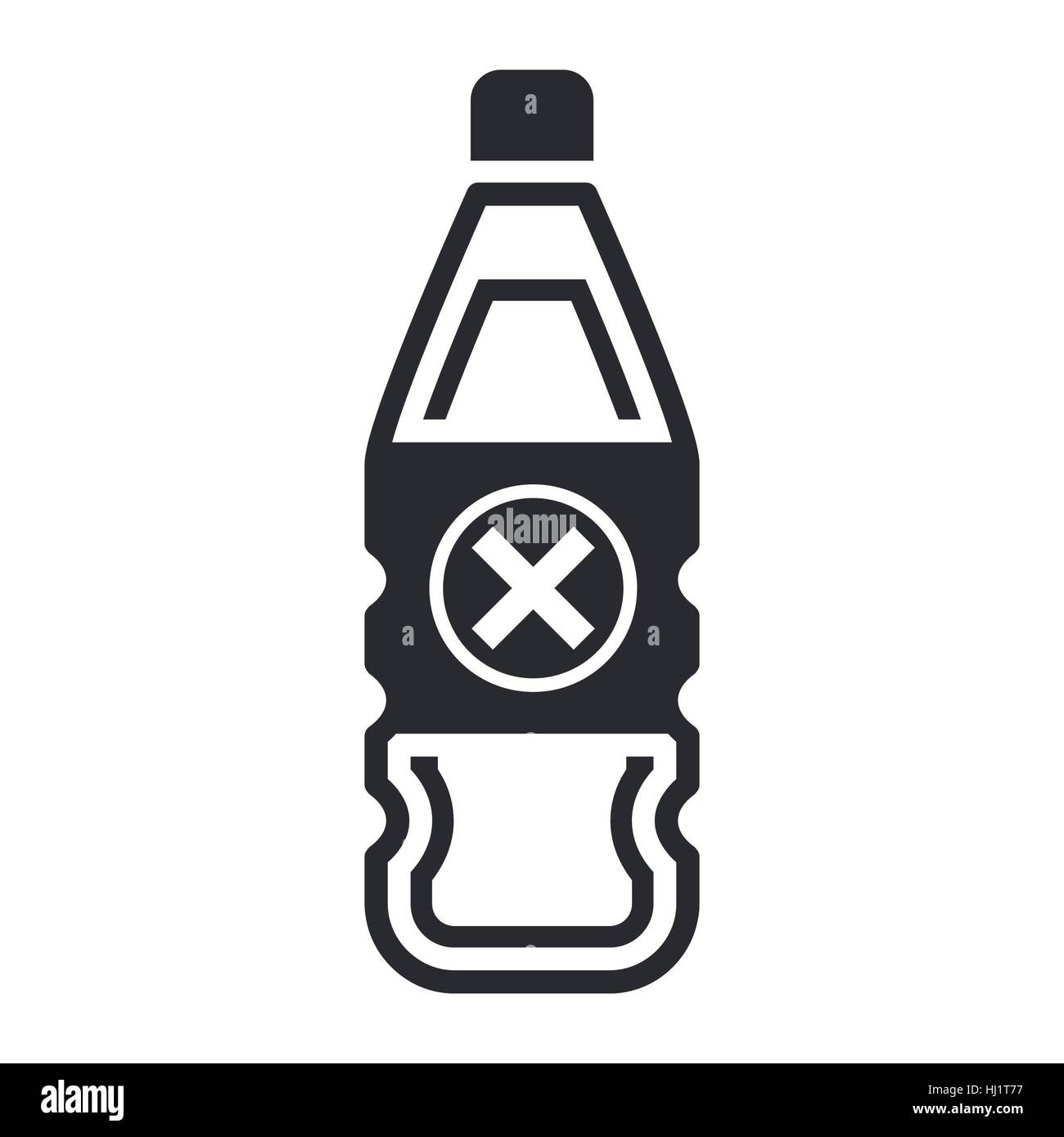 Vector illustration of single isolated dangerous bottle icon Stock ...