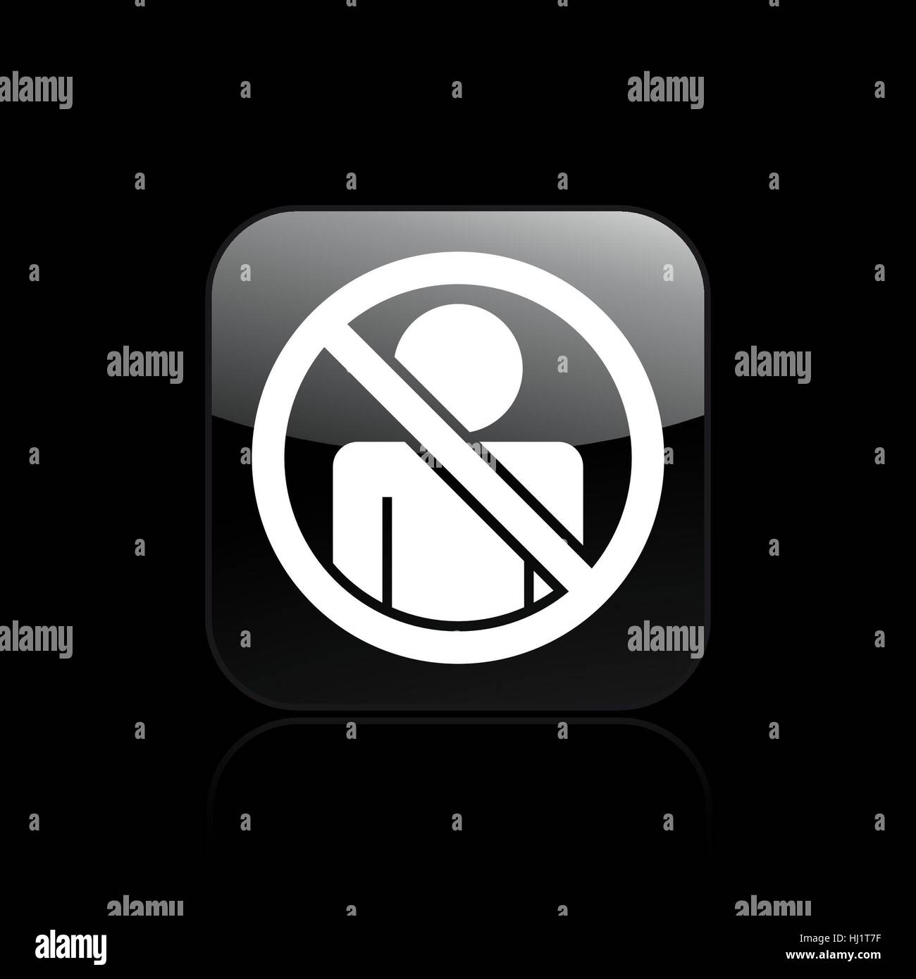 Vector illustration of single isolated icon depicting "access forbidden ...