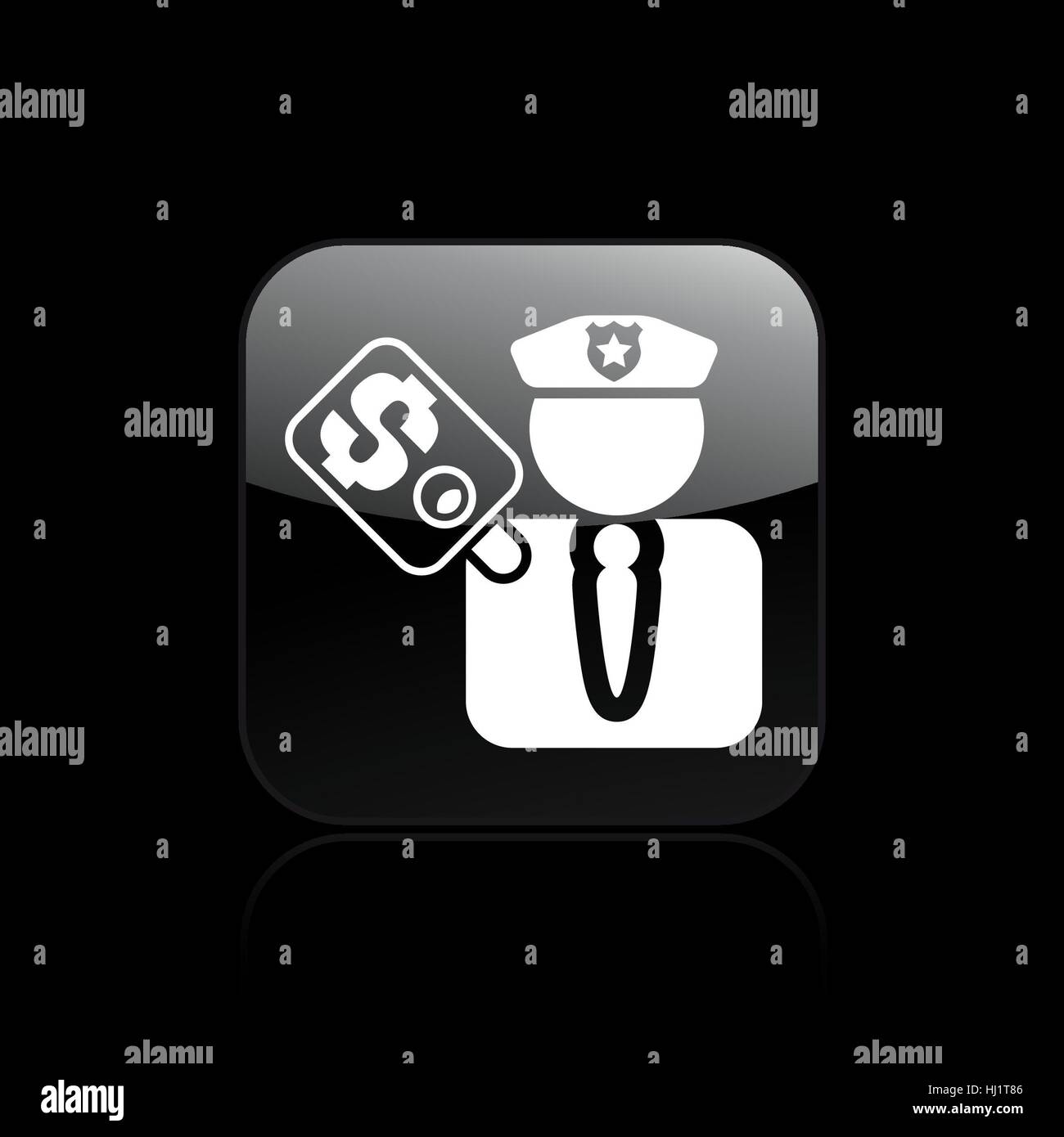 Vector illustration of corrupt policeman single isolated icon Stock ...