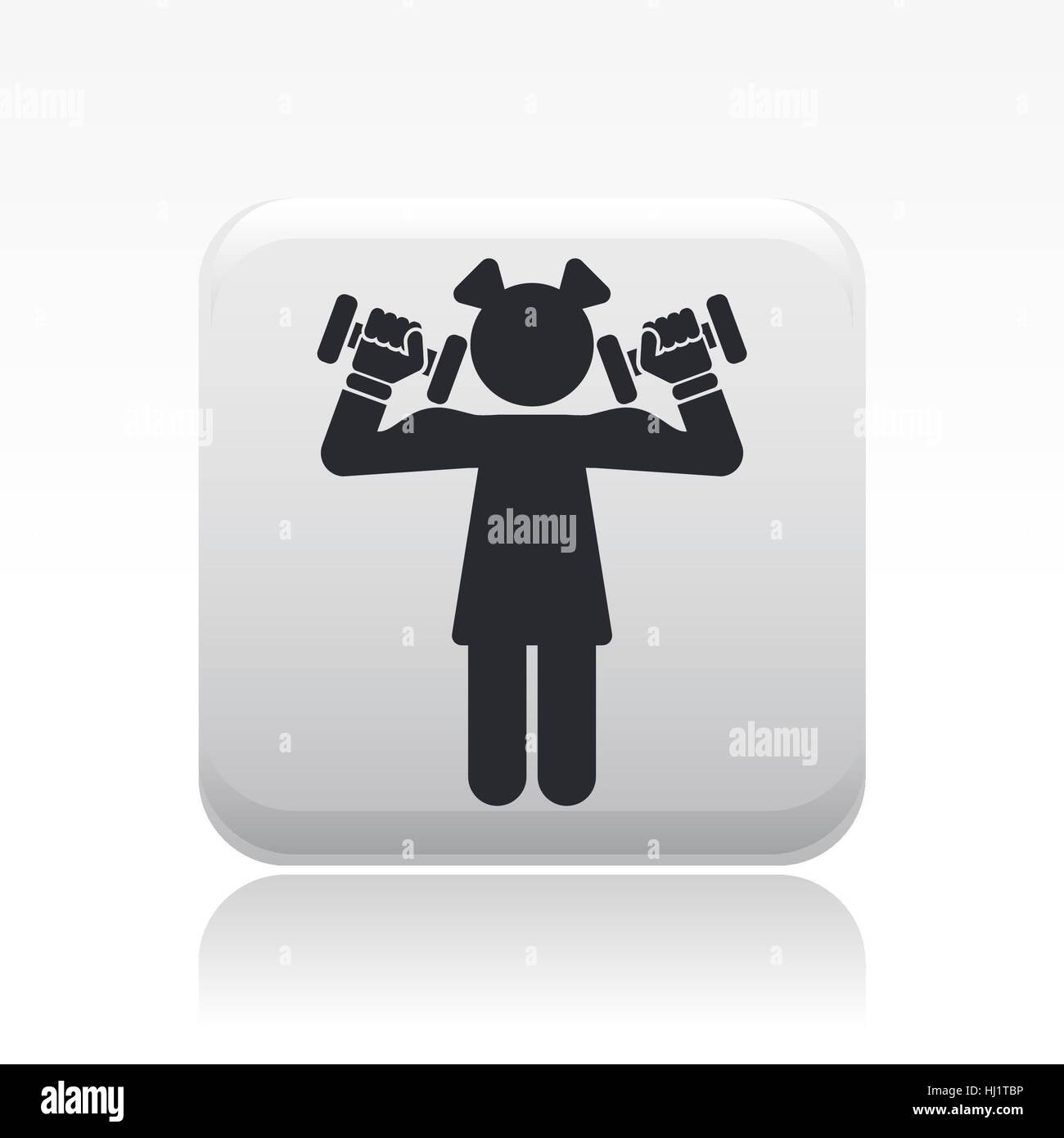 Vector illustration of single isolated female gym icon Stock Photo - Alamy