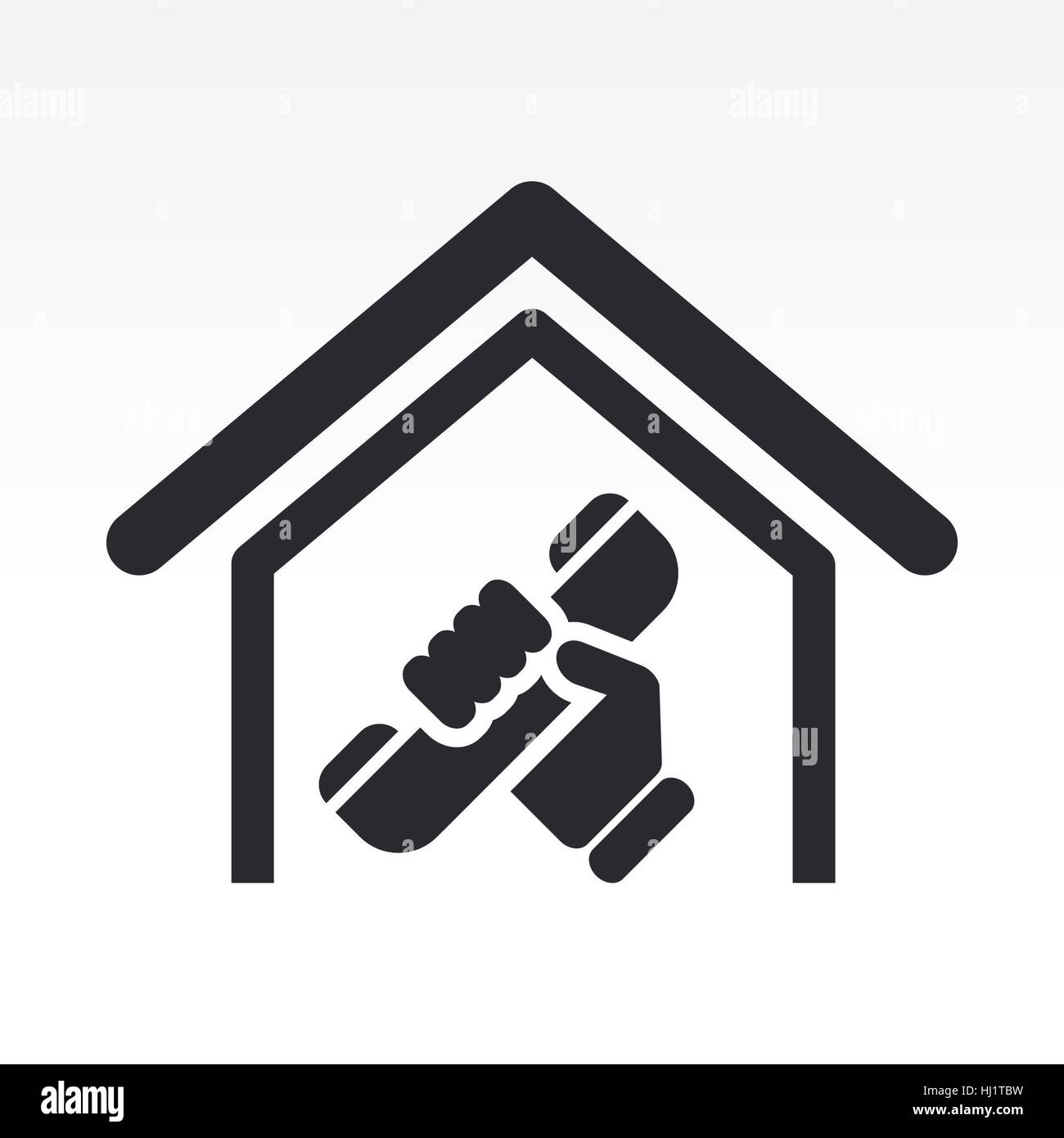Vector illustration of single isolated house phone icon Stock Photo - Alamy