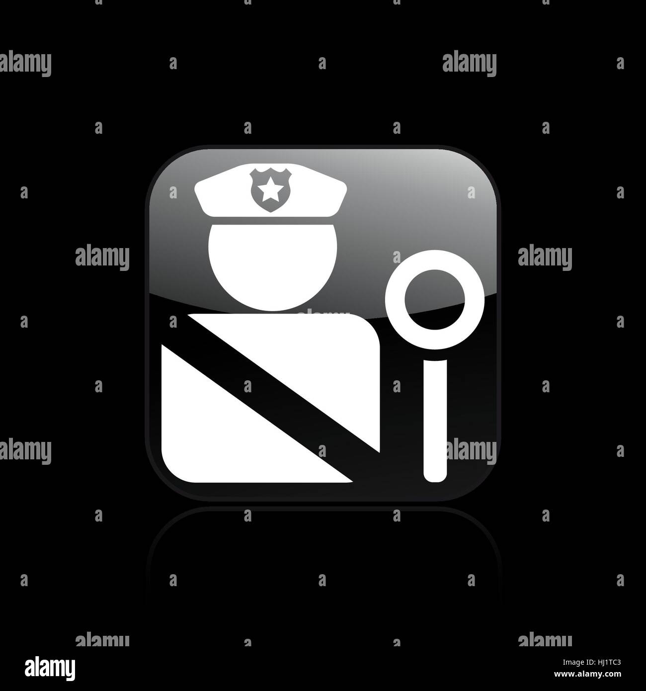 Vector illustration of single isolated police icon Stock Photo - Alamy